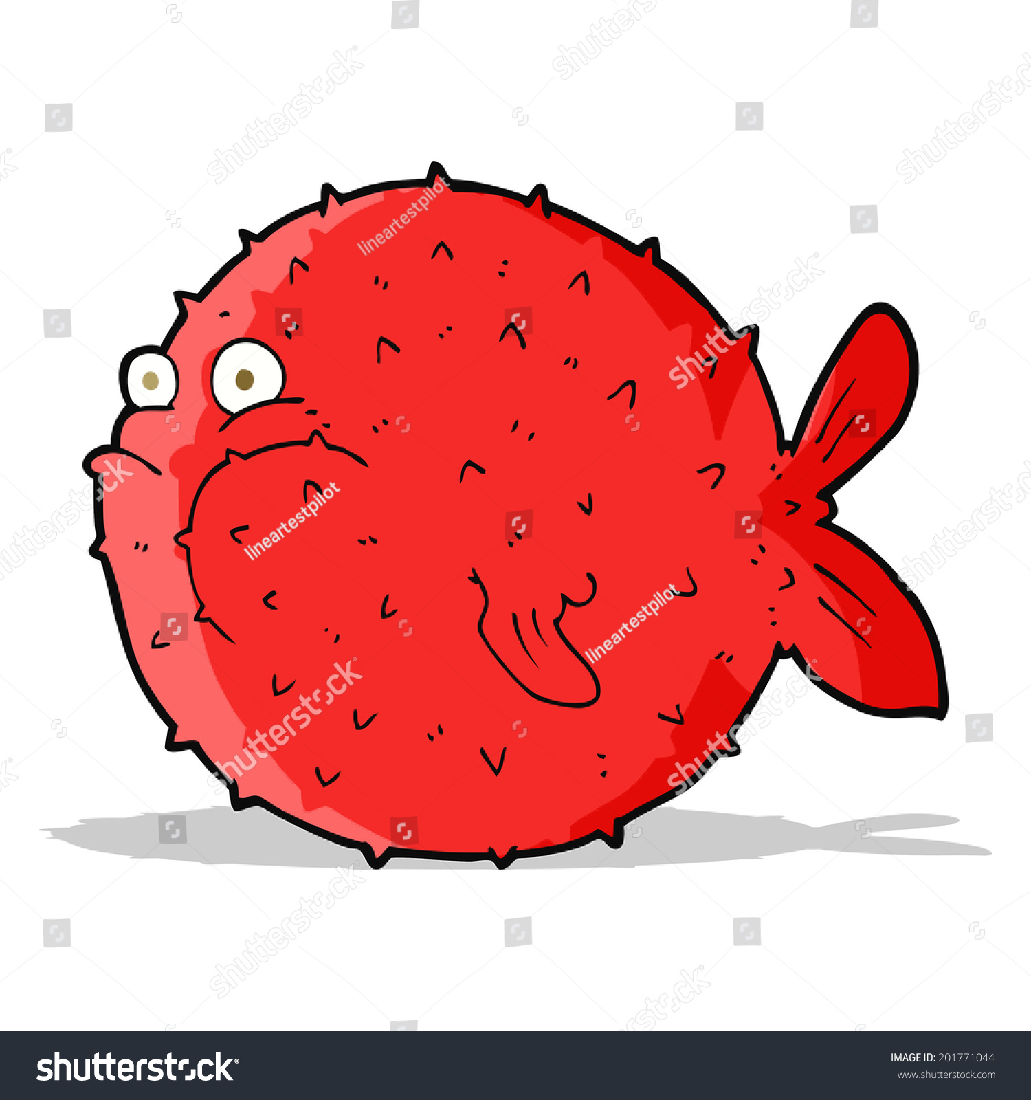 Cartoon Puffer Fish Stock Vector (Royalty Free) 201771044 | Shutterstock