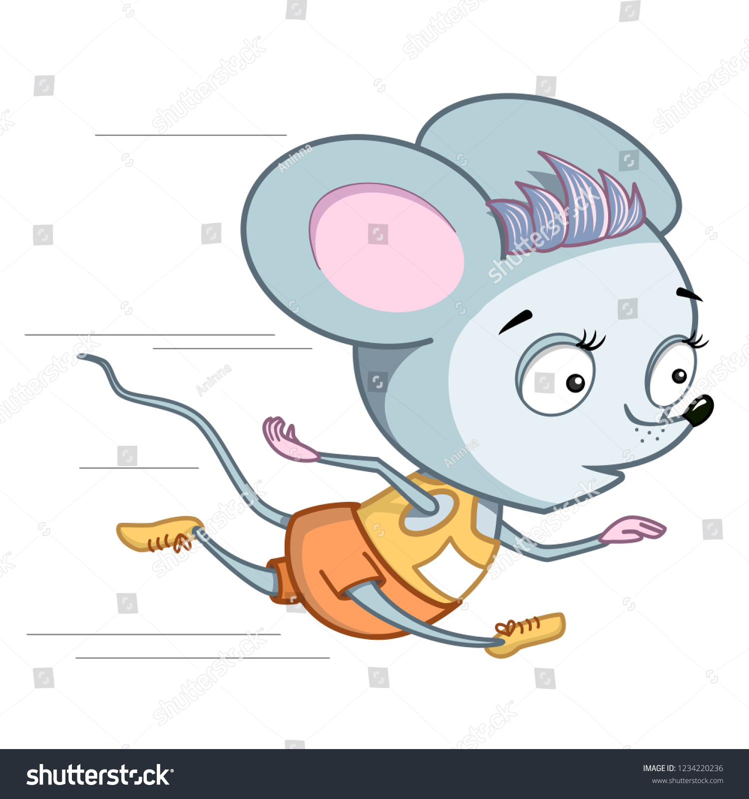 Cartoon Quickly Running Mouse Athlete Stock Vector (Royalty Free ...