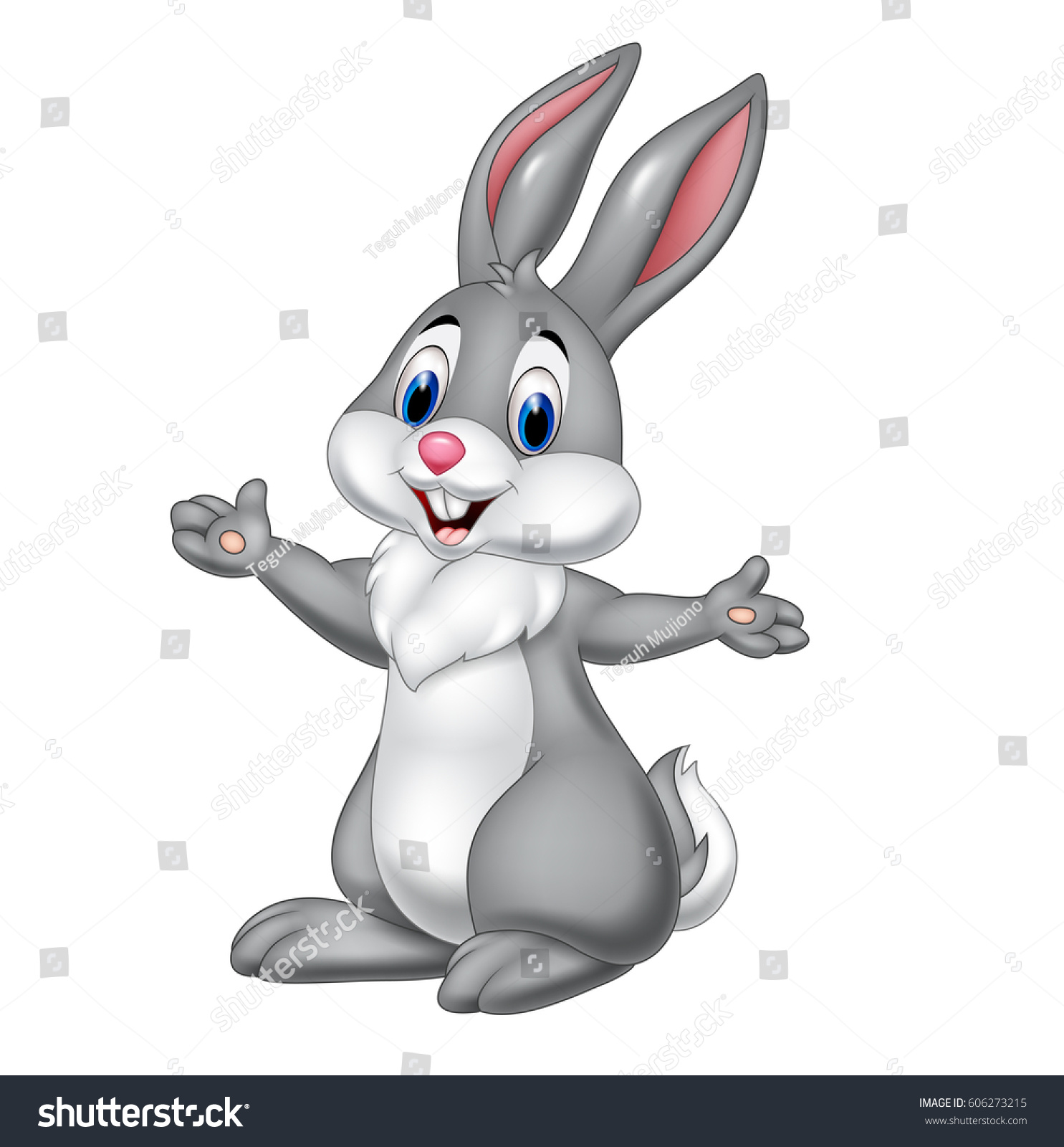 Cartoon Rabbit Posing Stock Vector (Royalty Free) 606273215
