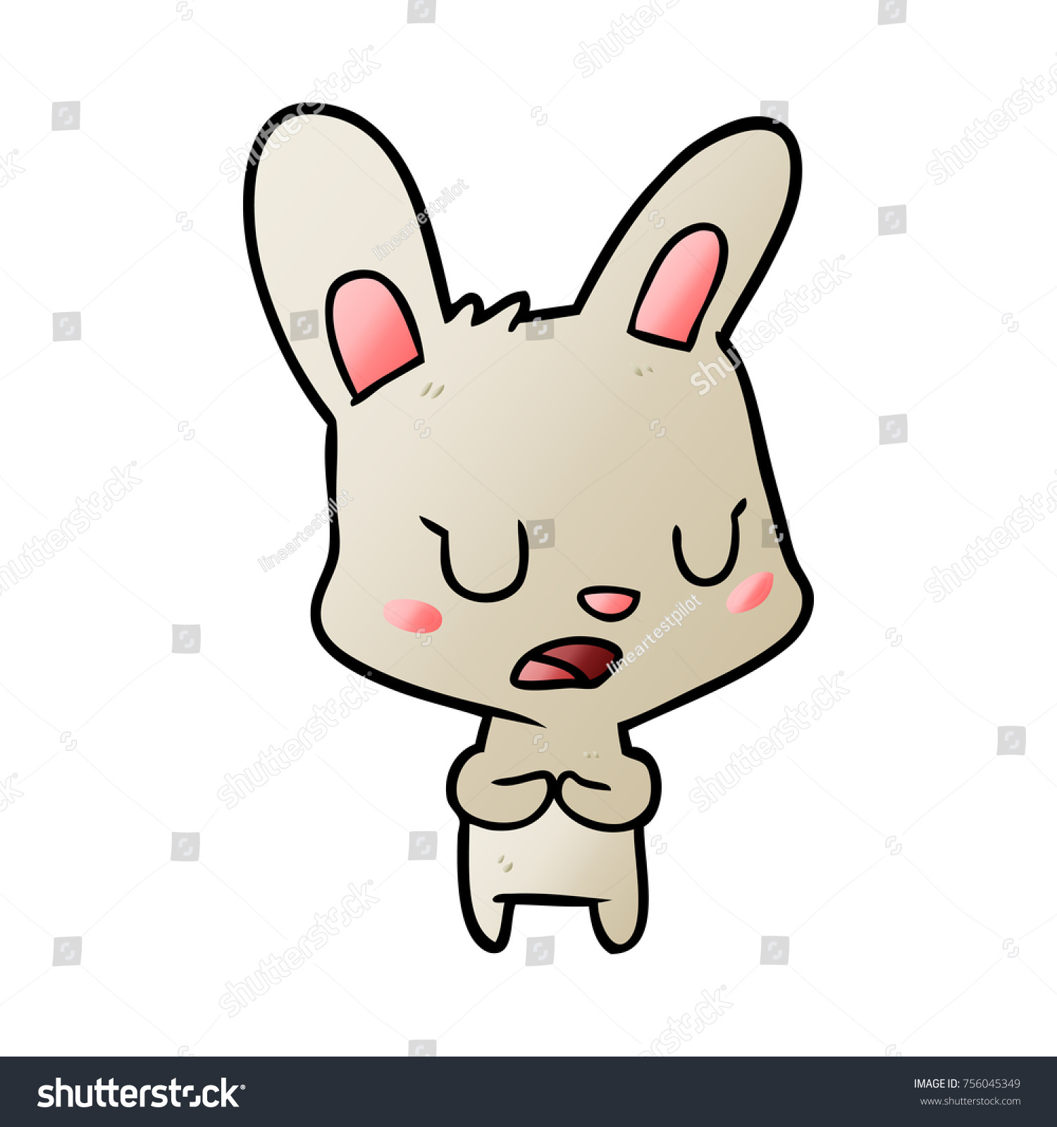 Cartoon Rabbit Talking Stock Vector (Royalty Free) 756045349