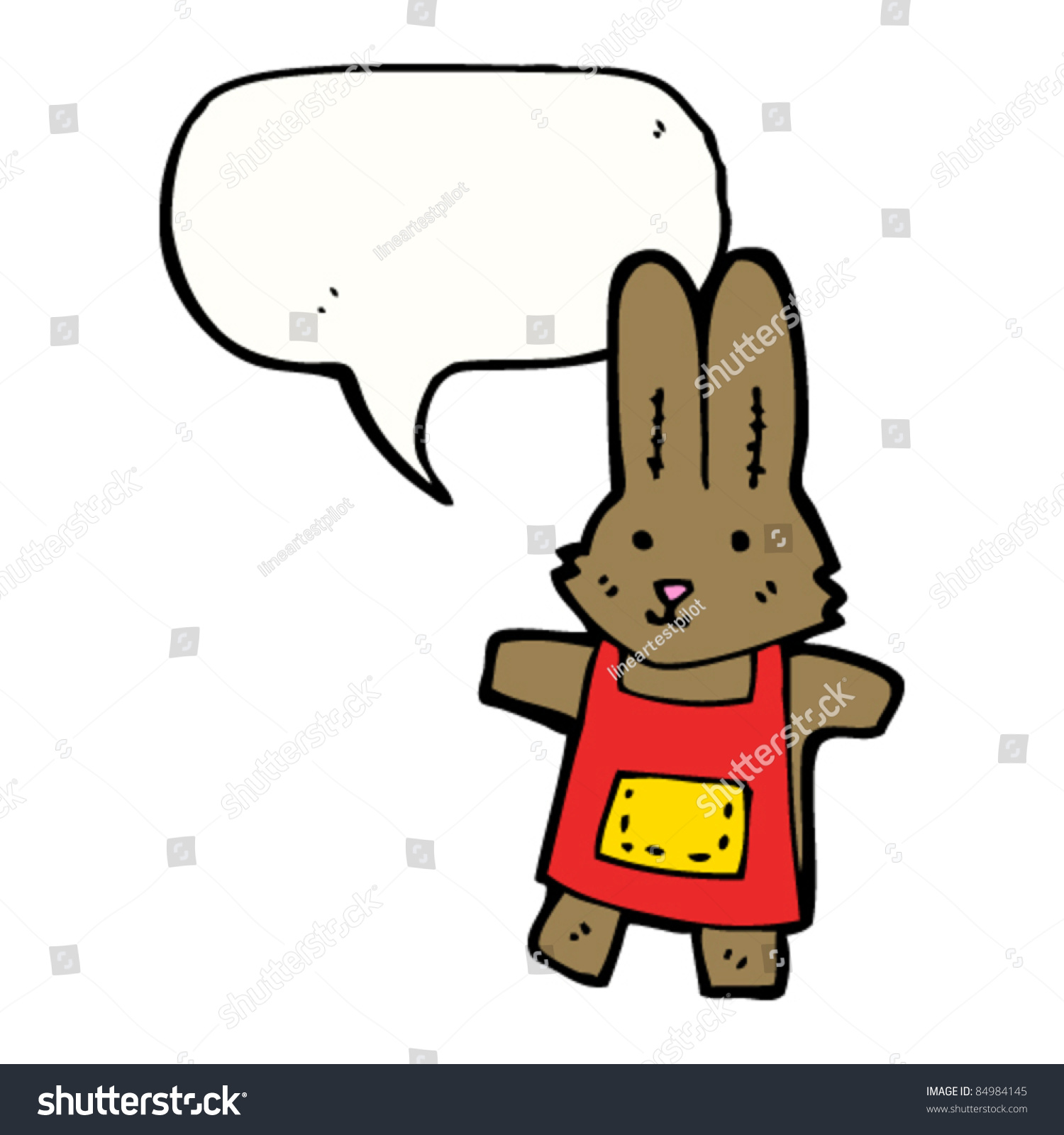 Cartoon Rabbit Wearing Apron Stock Vector (Royalty Free) 84984145 ...
