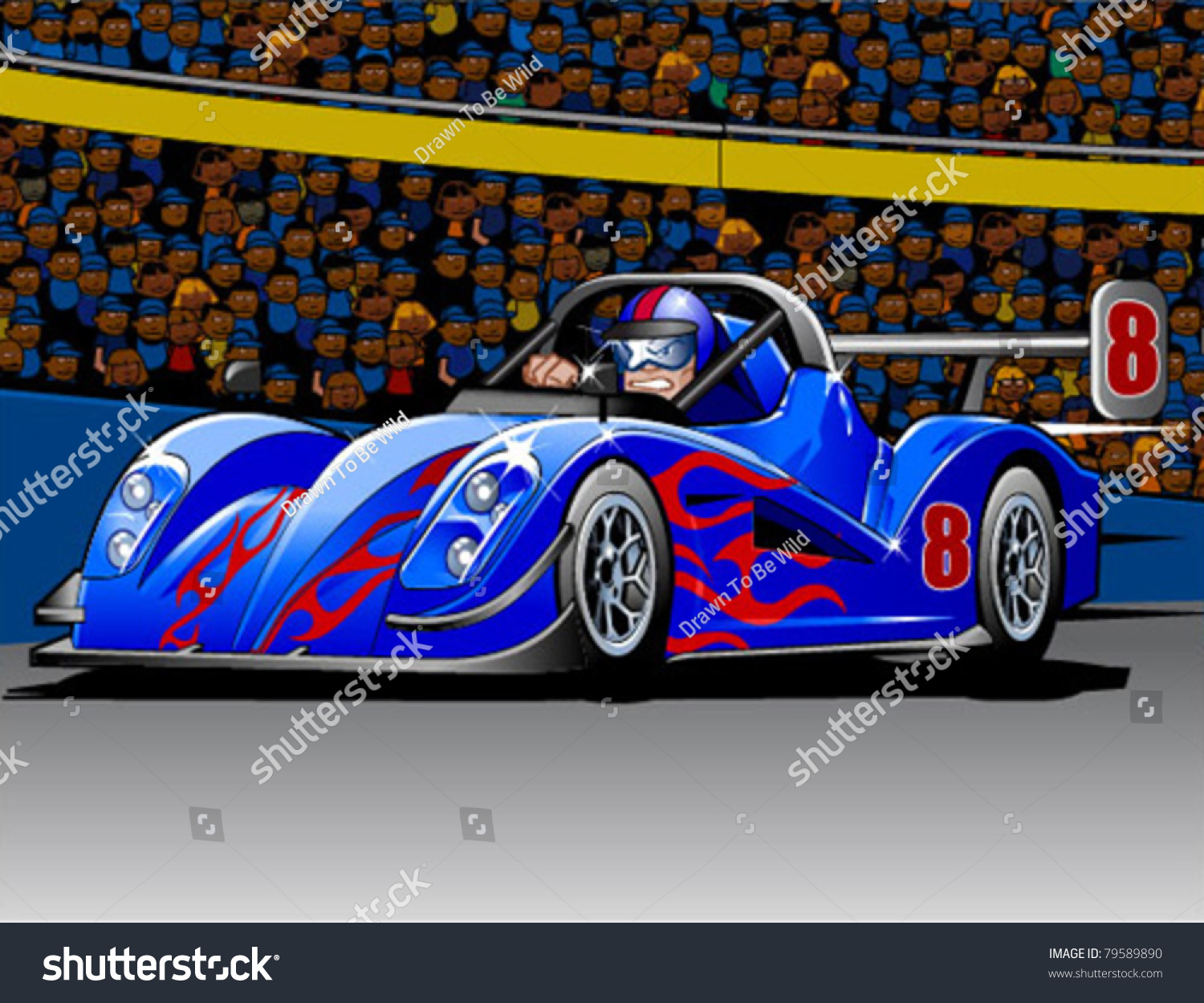 Cartoon Racing Car: เวกเตอร์สต็อก (ปลอดค่าลิขสิทธิ์) 79589890 ...