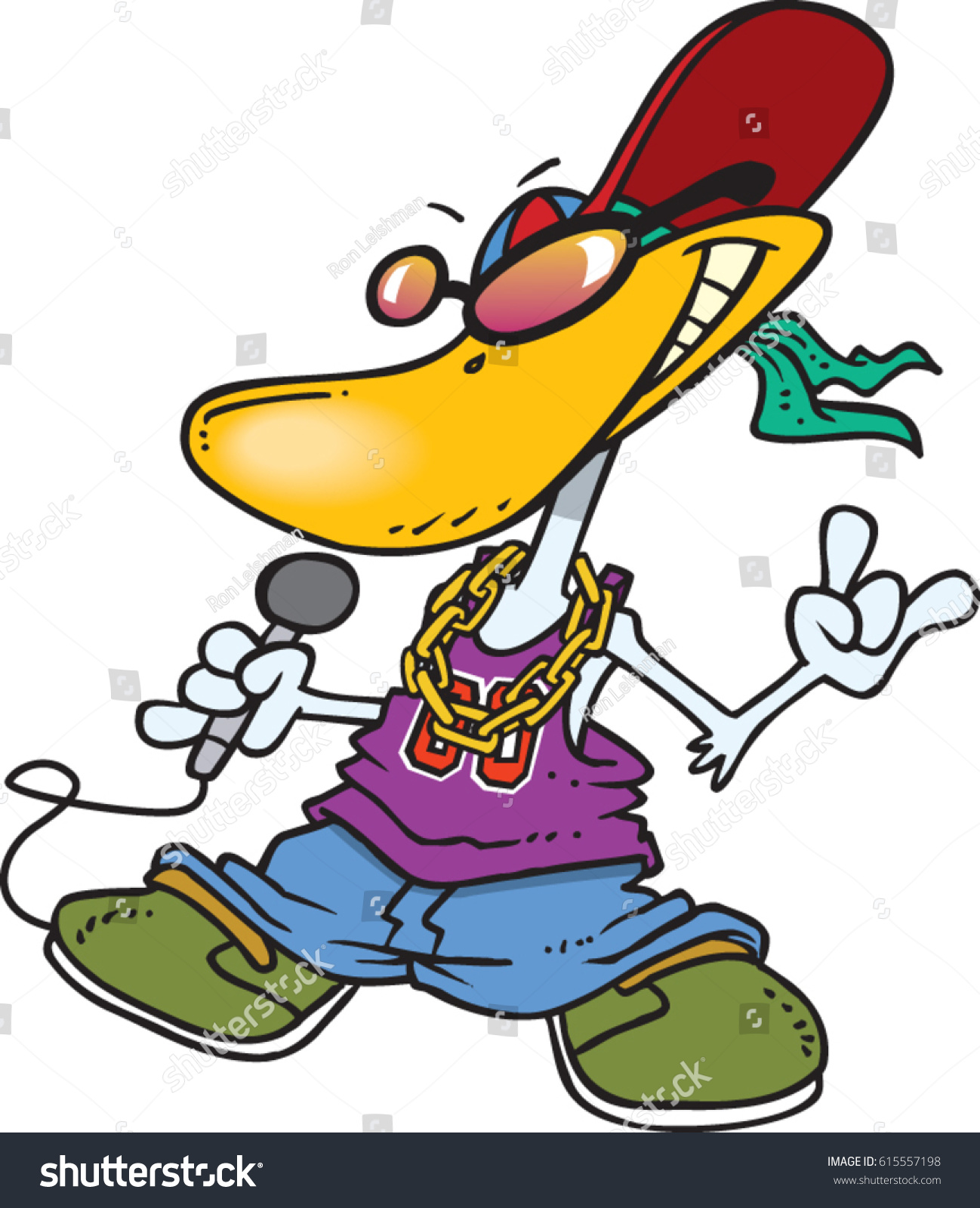 Cartoon Rapper Duck Stock Vector (Royalty Free) 615557198