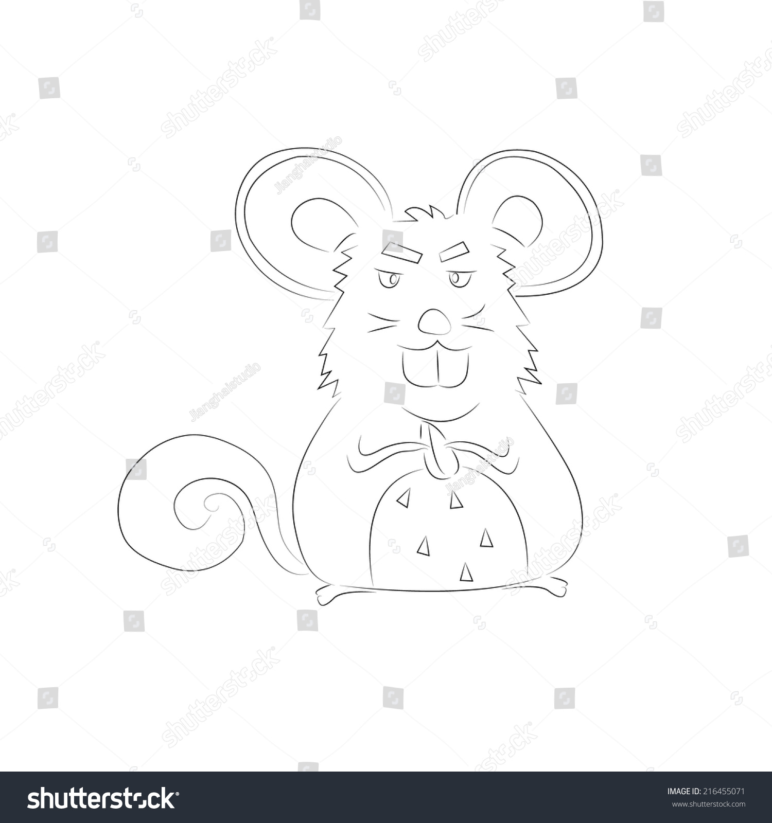 Cartoon Rat Drawing Stock Vector (Royalty Free) 216455071
