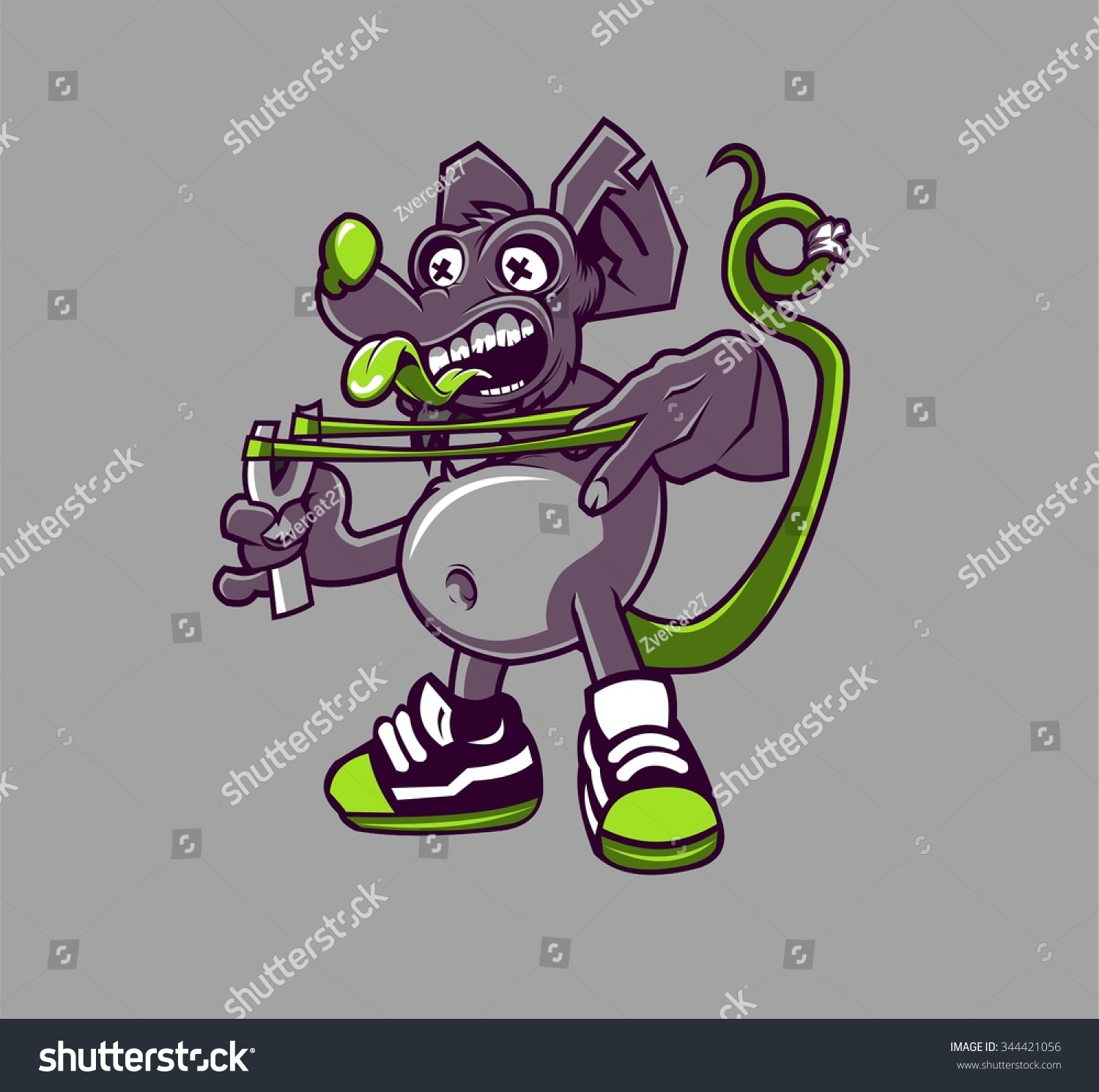 Cartoon Rat Vector Illustration Stock Vector (Royalty Free) 344421056 ...