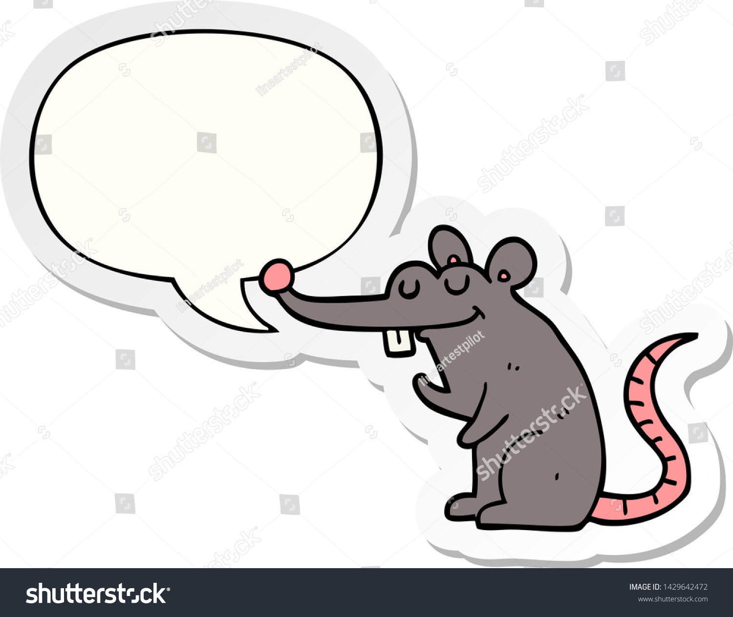 Cartoon Rat Speech Bubble Sticker Stock Vector (Royalty Free) 1429642472