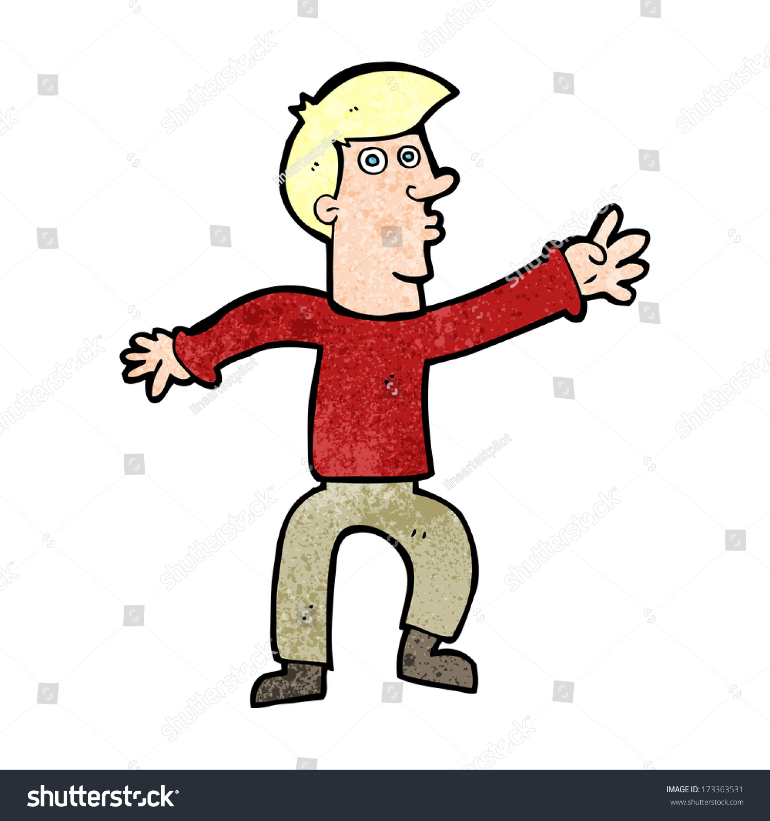 Cartoon Reaching Man Stock Vector (Royalty Free) 173363531