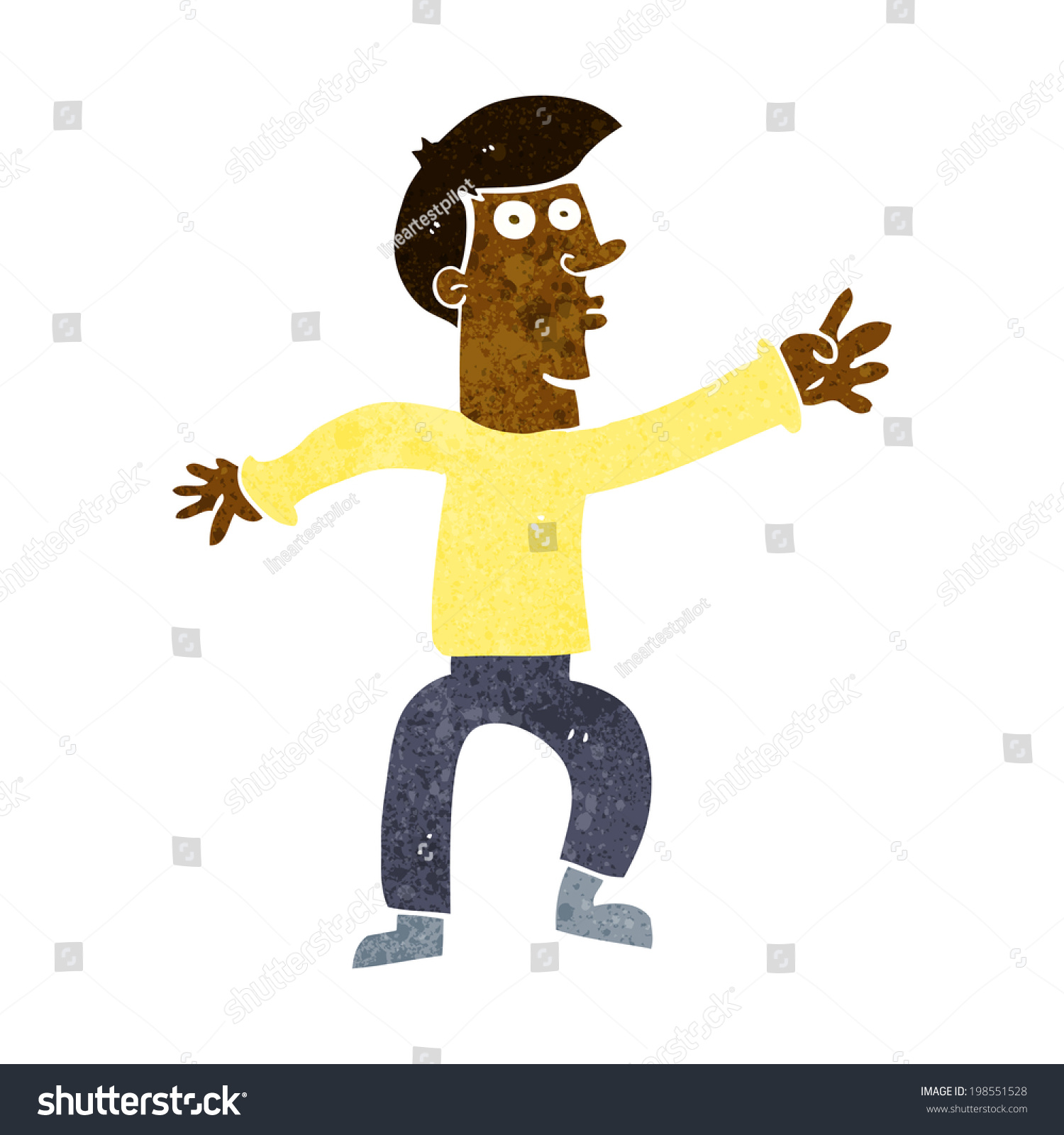 Cartoon Reaching Man Stock Vector (Royalty Free) 198551528 | Shutterstock