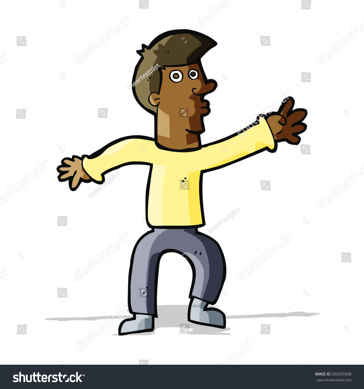 Cartoon Reaching Man Stock Vector (Royalty Free) 203297608