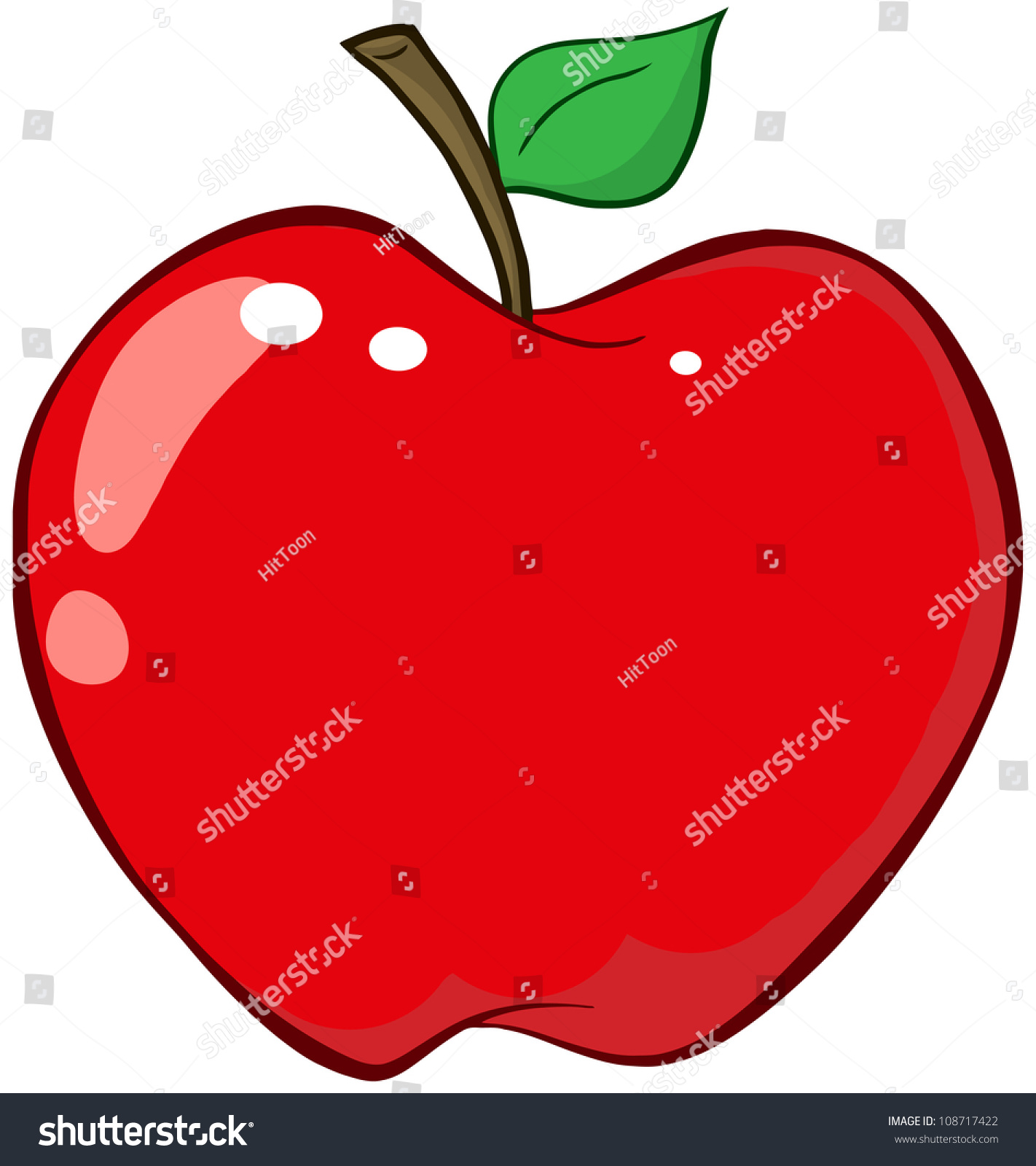 Cartoon Red Apple Vector Illustration Stock Vector (Royalty Free ...