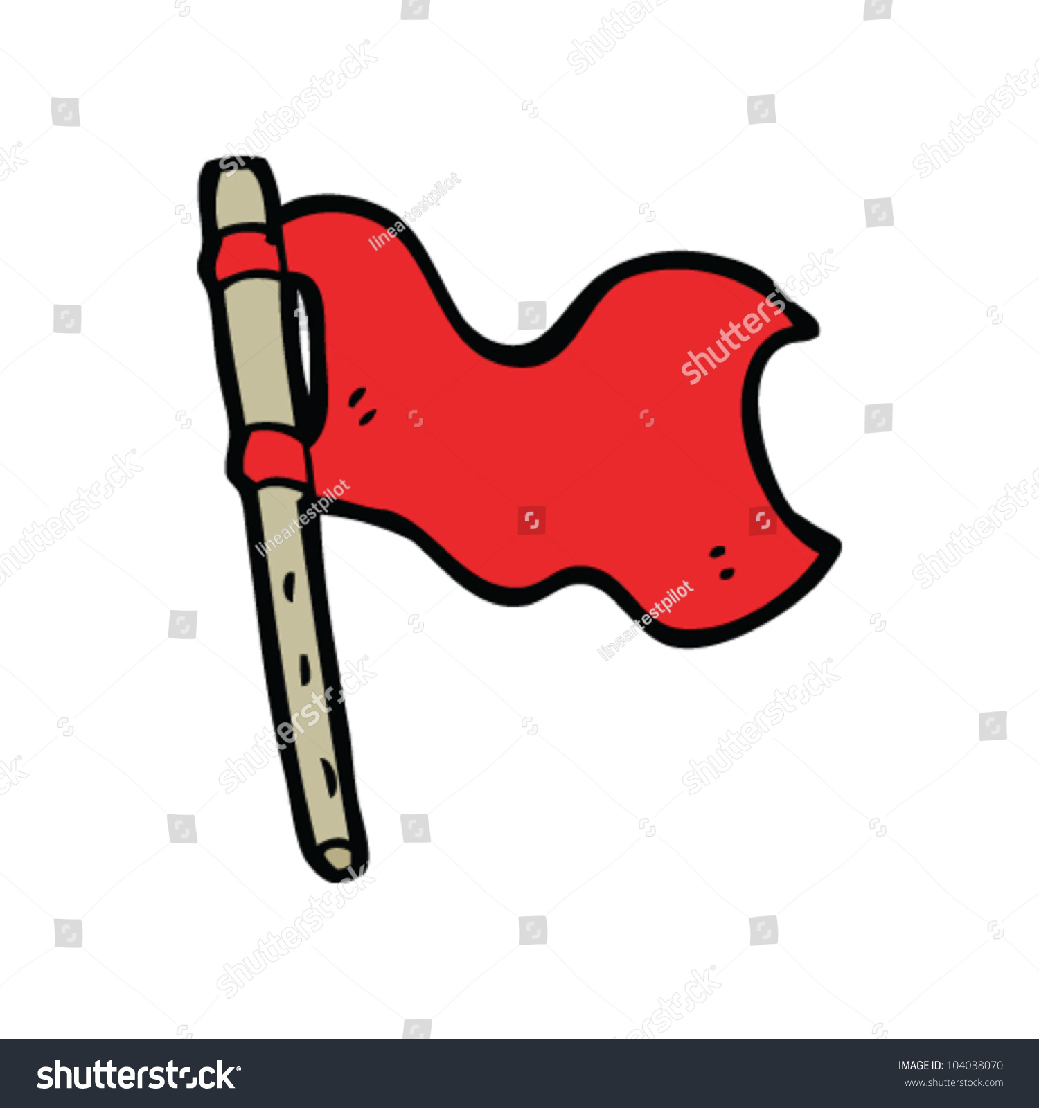 bandera roja de dibujos animados: vector de stock (libre de regalías ...