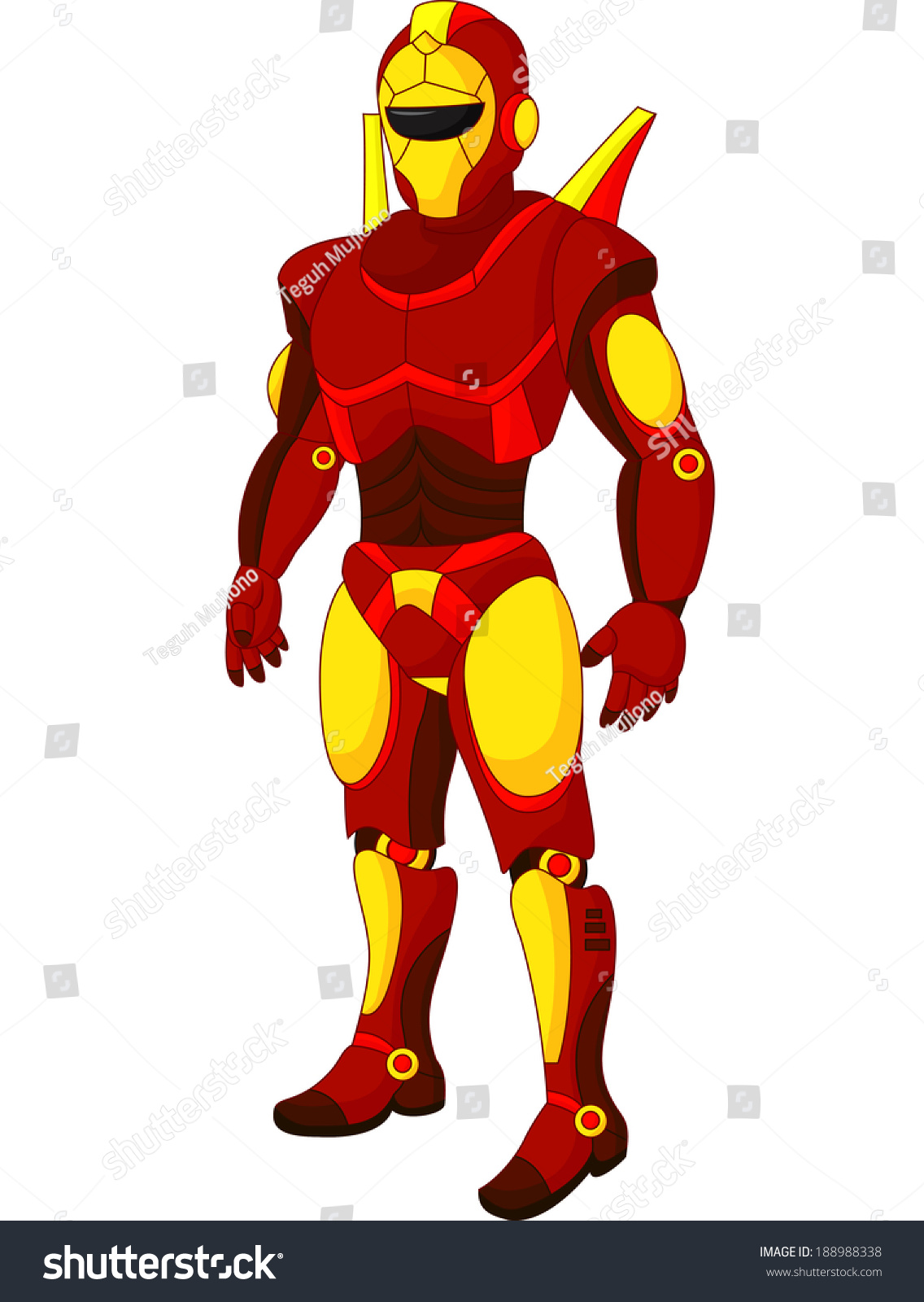 Cartoon Red Humanoid Robot: เวกเตอร์สต็อก (ปลอดค่าลิขสิทธิ์) 188988338 ...