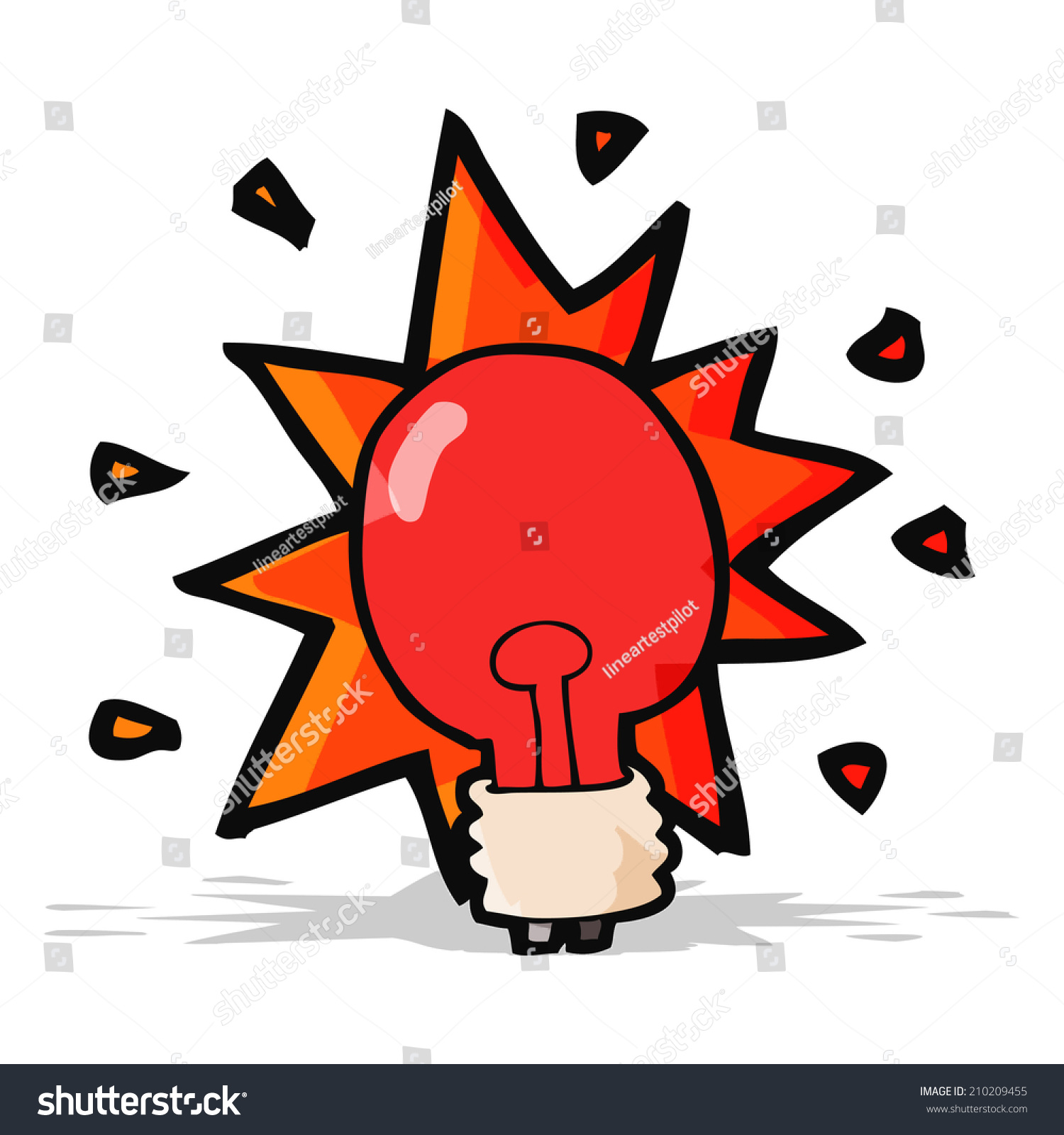 Cartoon Red Light Bulb Stock Vector (Royalty Free) 210209455 | Shutterstock