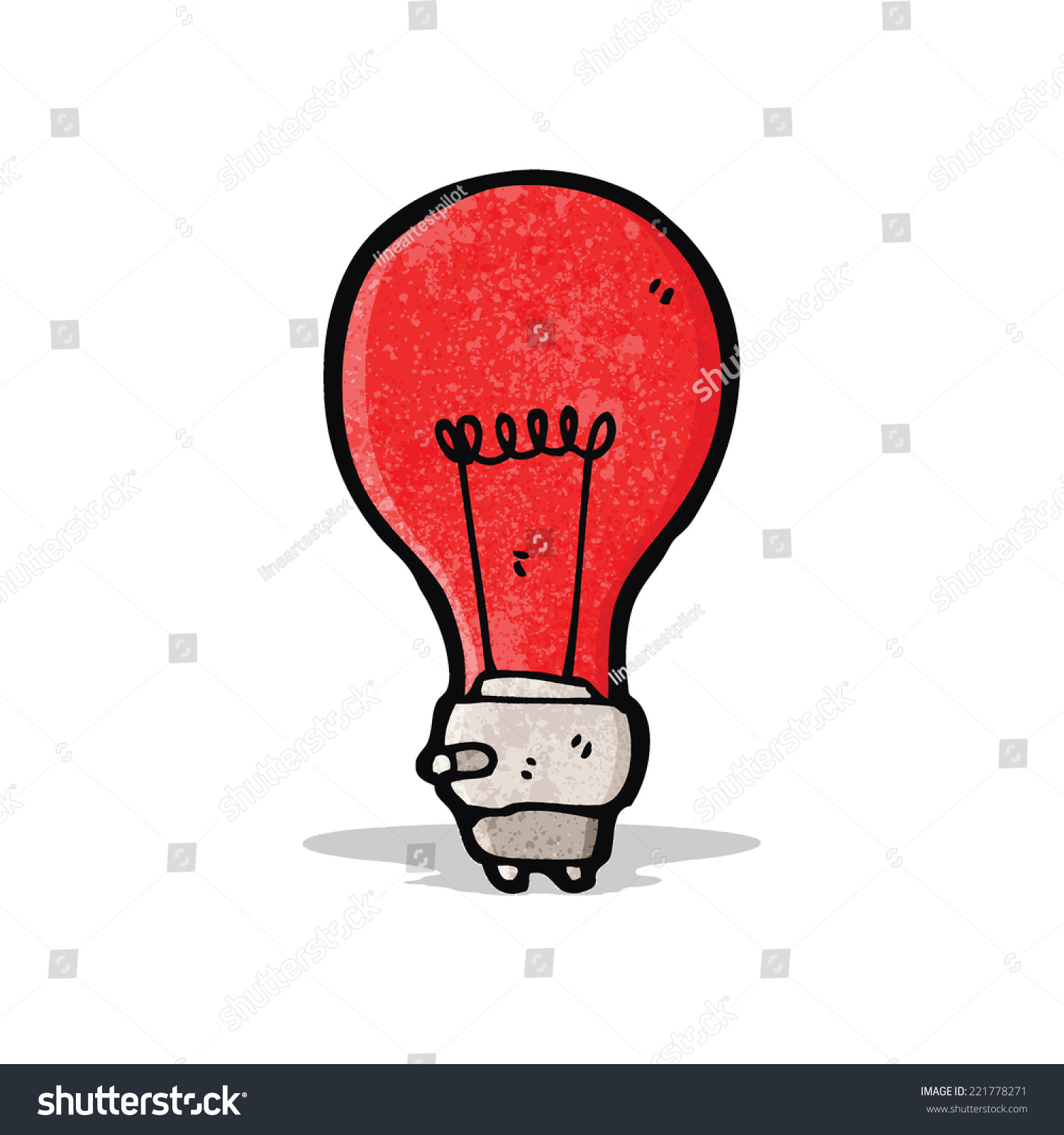 Cartoon Red Light Bulb Stock Vector (Royalty Free) 221778271 | Shutterstock