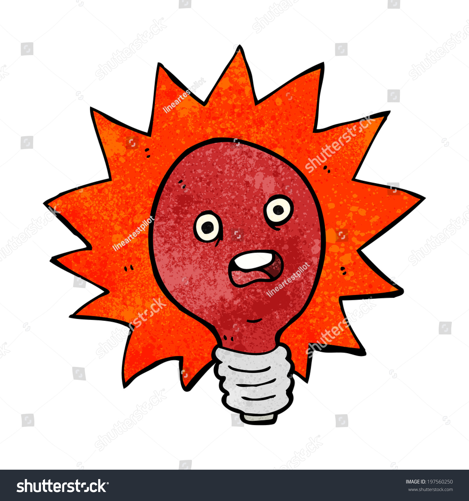 bombilla roja de dibujos animados: vector de stock (libre de regalías ...
