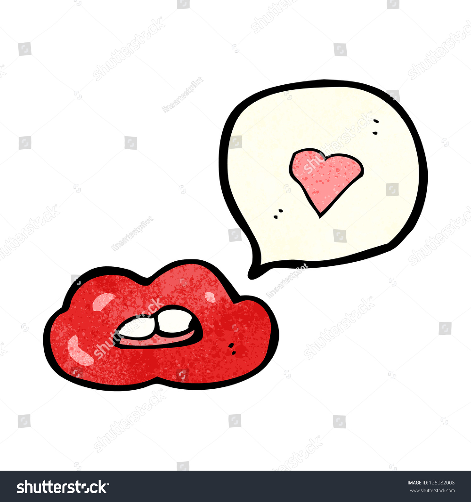 Cartoon Red Lips Stock Vector (Royalty Free) 125082008