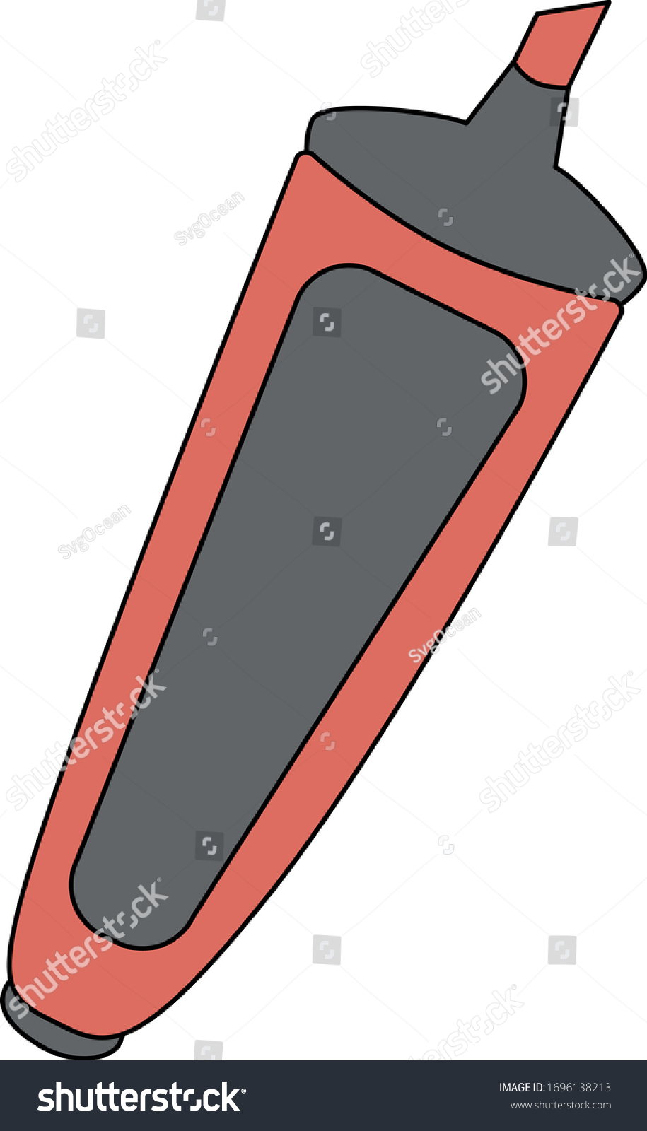 Cartoon Red Marker School Marker Stock Vector (Royalty Free) 1696138213 ...