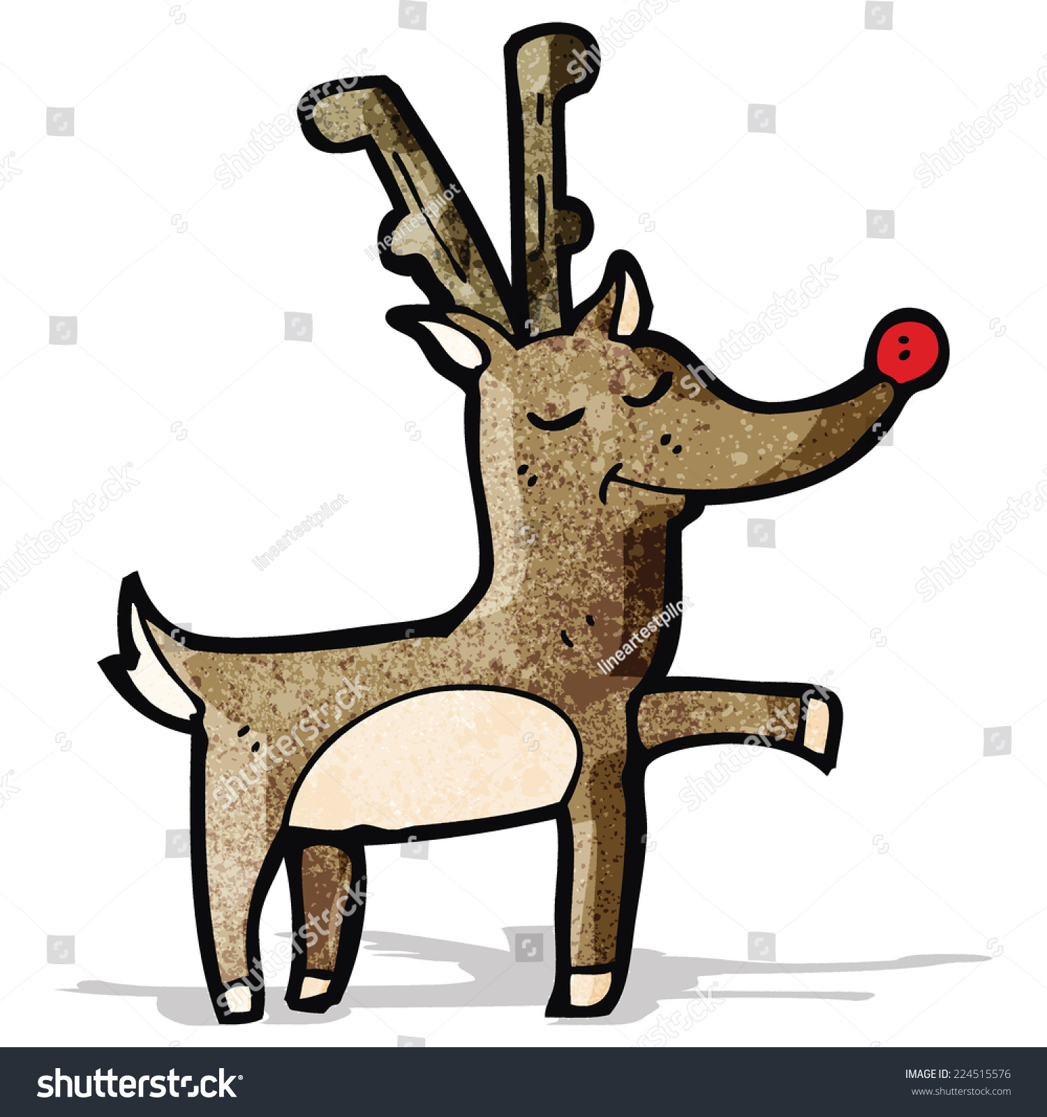 Cartoon Reindeer Stock Vector (Royalty Free) 224515576 | Shutterstock