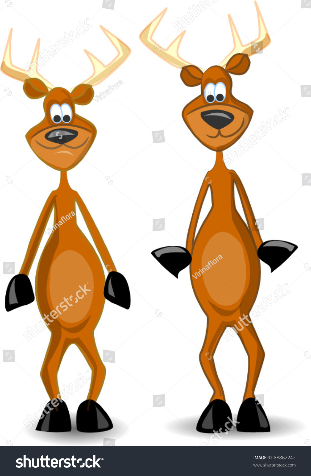 Cartoon Reindeer: เวกเตอร์สต็อก (ปลอดค่าลิขสิทธิ์) 88862242 | Shutterstock