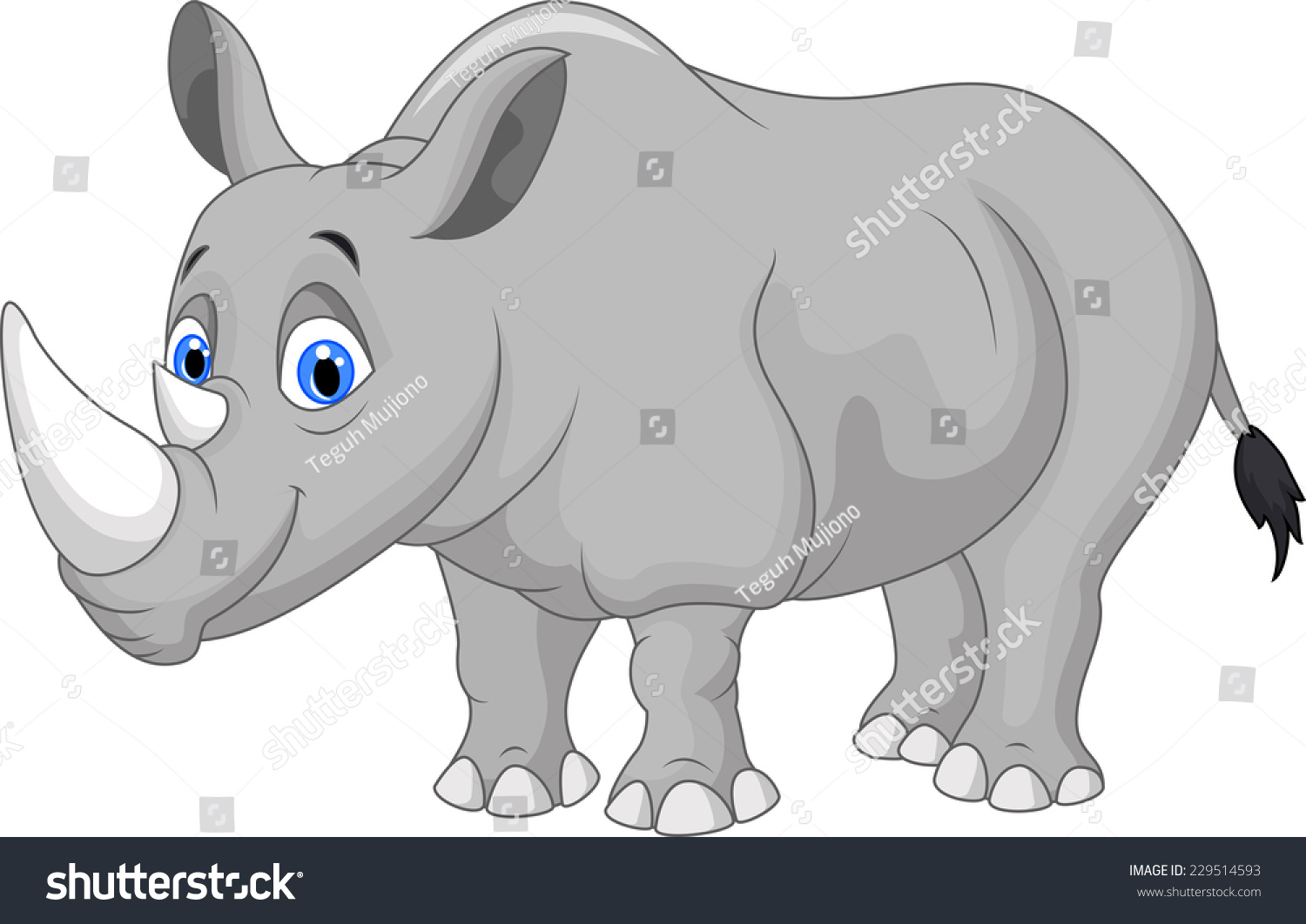 Cartoon Rhino Stock Vector (Royalty Free) 229514593 - Shutterstock