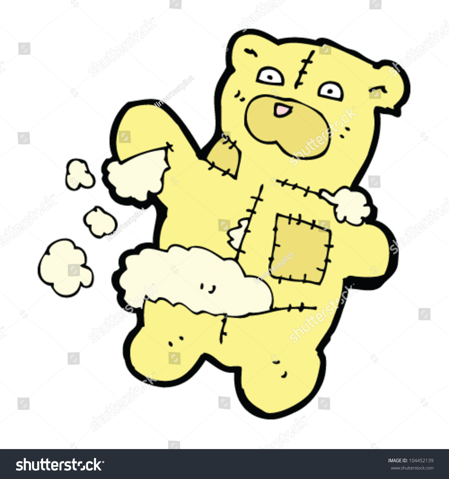 Cartoon Ripped Teddy Bear Stock Vector (Royalty Free) 104452139 ...
