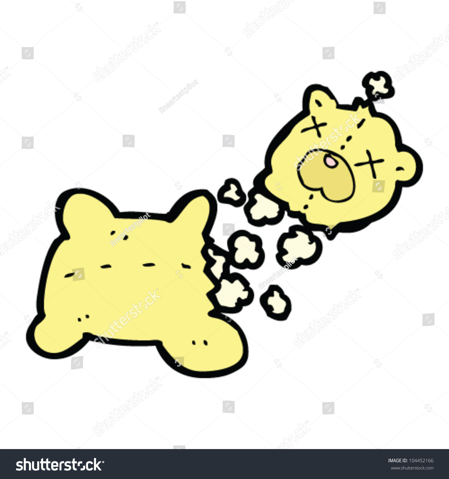 Cartoon Ripped Teddy Bear Stock Vector (Royalty Free) 104452166 ...