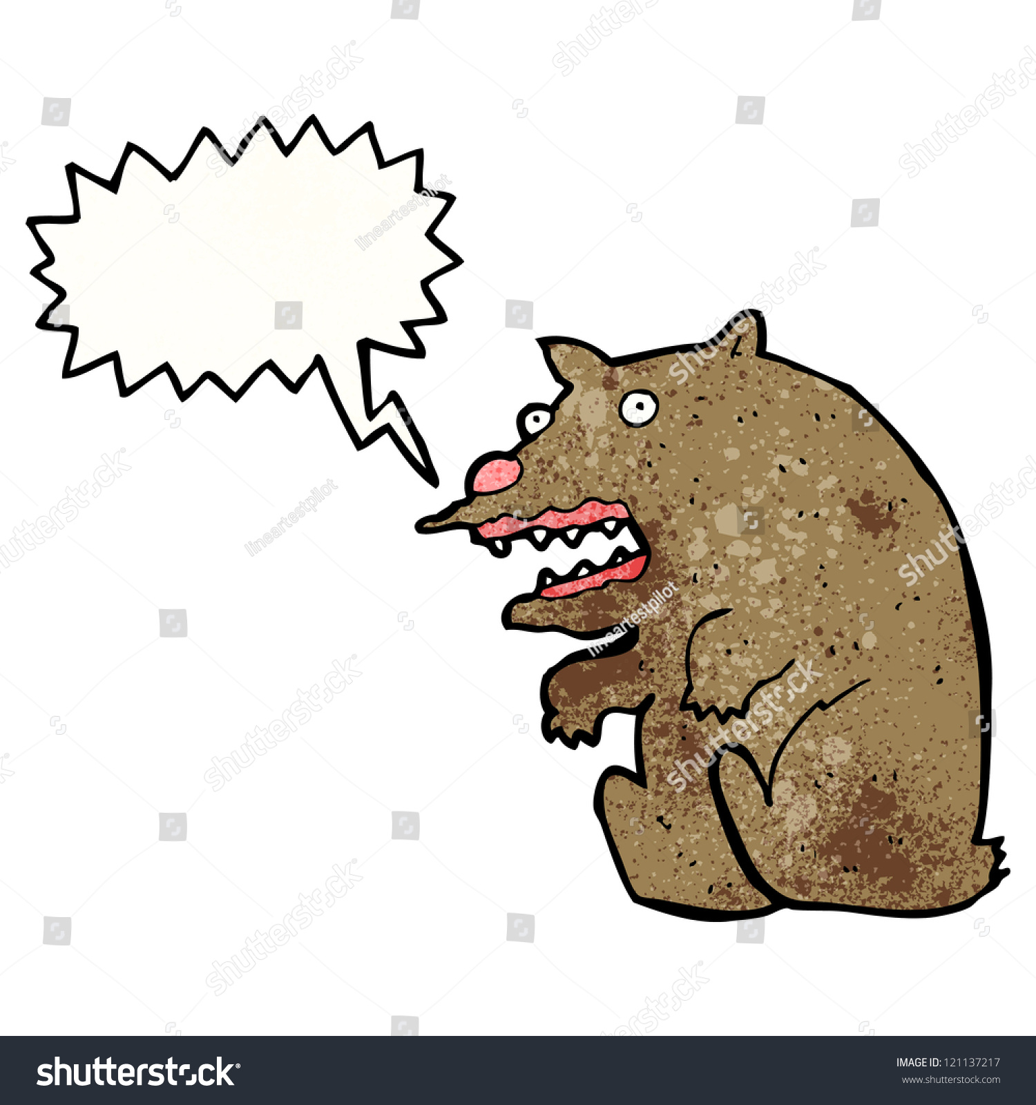 Cartoon Roaring Bear Stock Vector (Royalty Free) 121137217