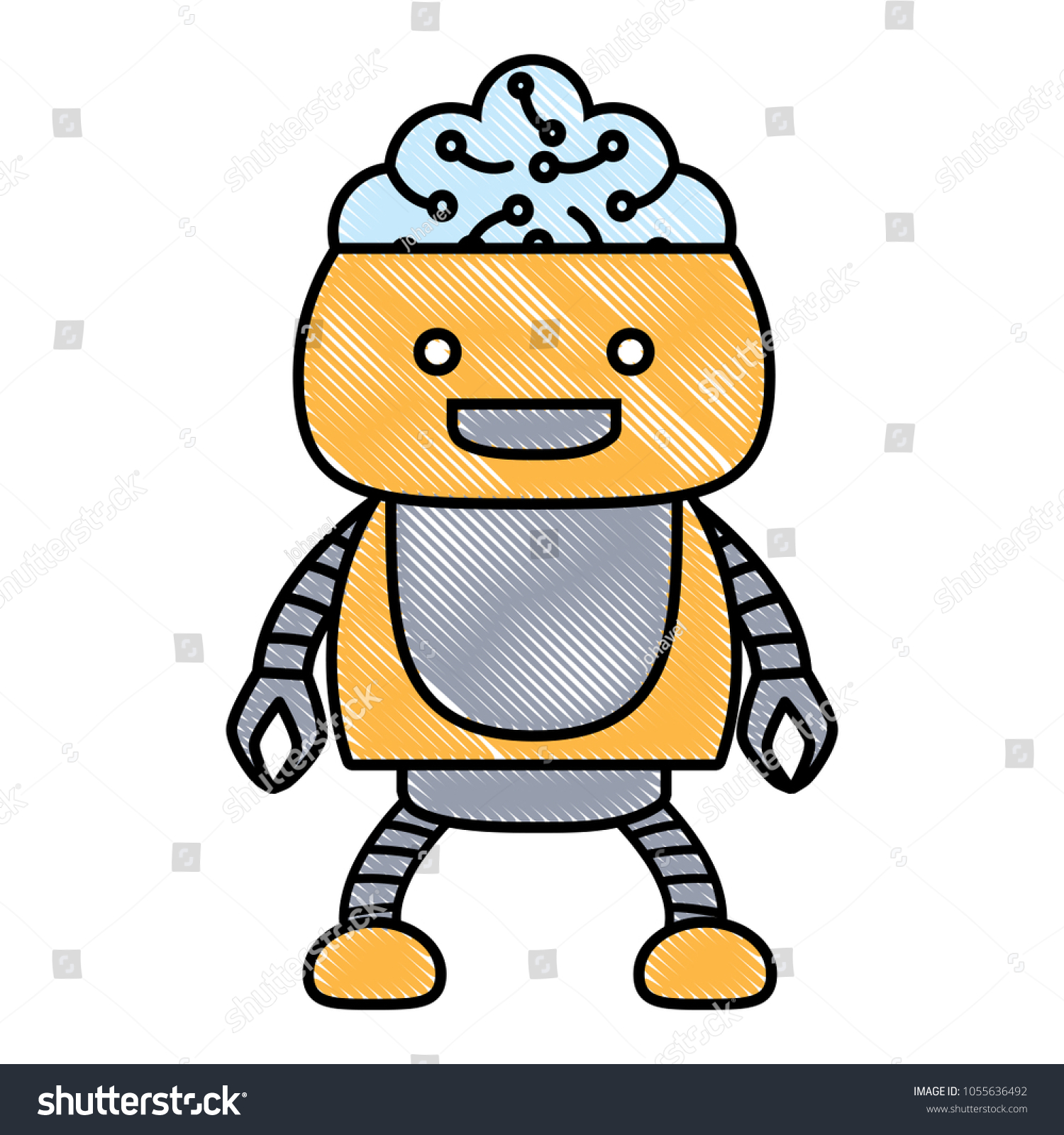 Cartoon Robot Design Stock Vector (Royalty Free) 1055636492
