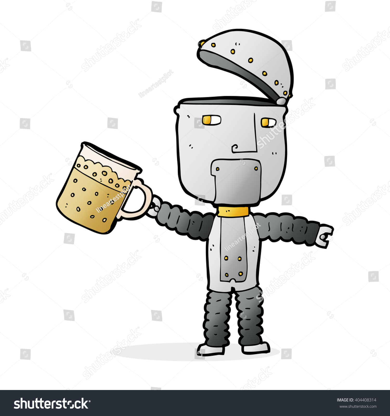 Cartoon Robot Drinking Beer Stock Vector (Royalty Free) 404408314 ...