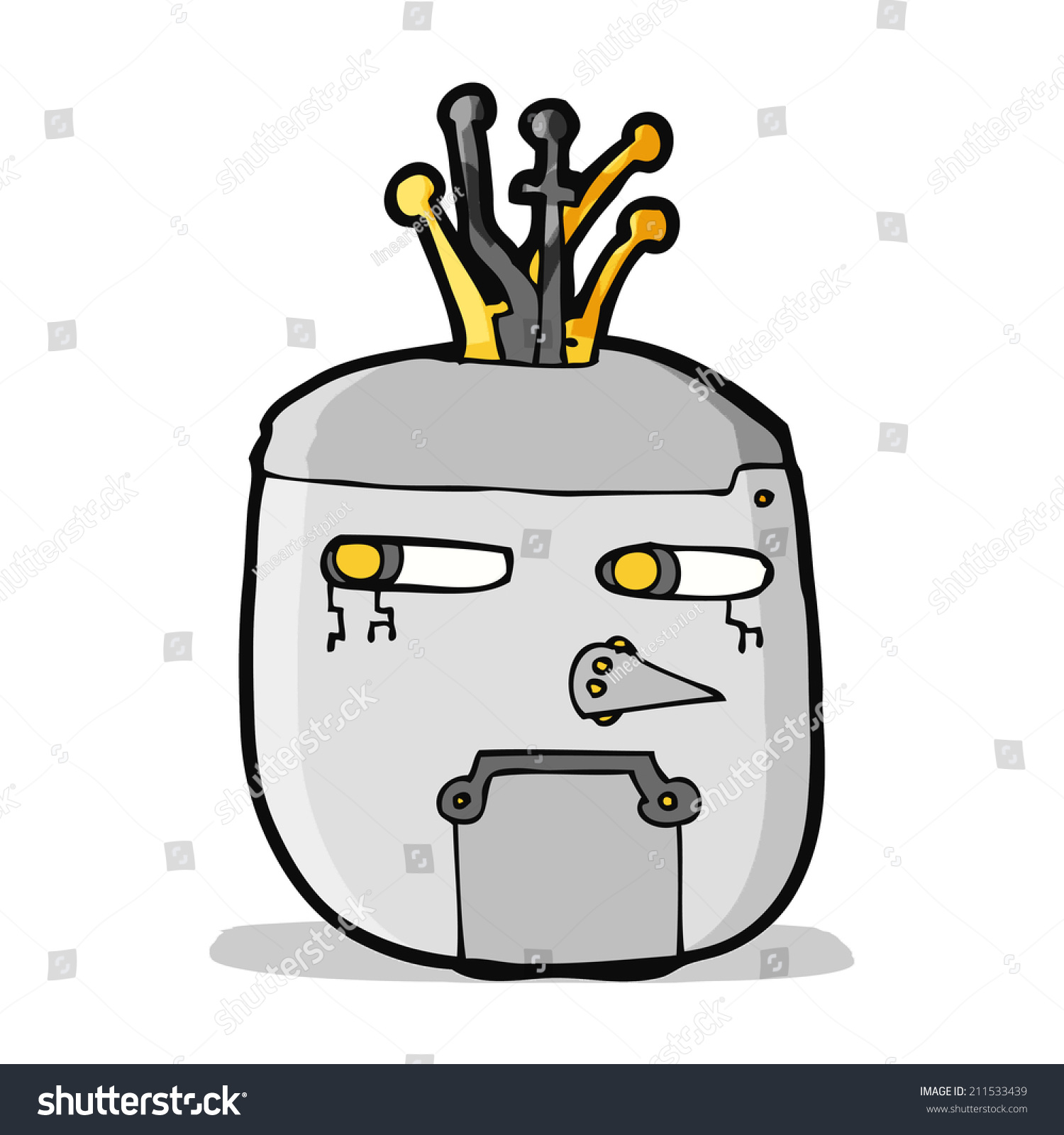 Cartoon Robot Head Stock Vector (Royalty Free) 211533439 | Shutterstock