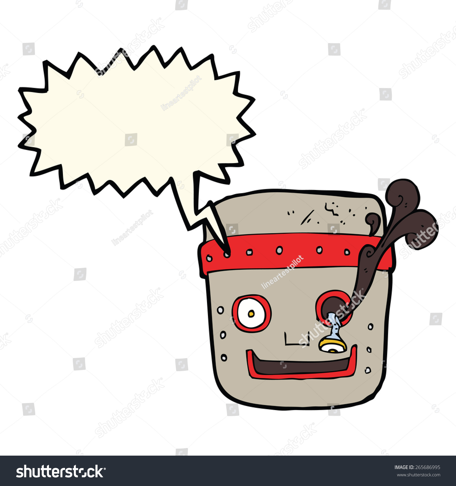Cartoon Robot Head Stock Vector (Royalty Free) 265686995 | Shutterstock