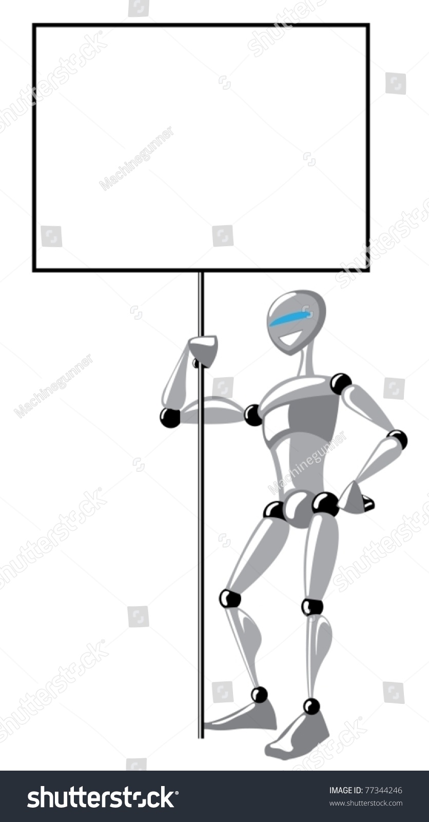 Cartoon Robot Sign Stock Vector (Royalty Free) 77344246
