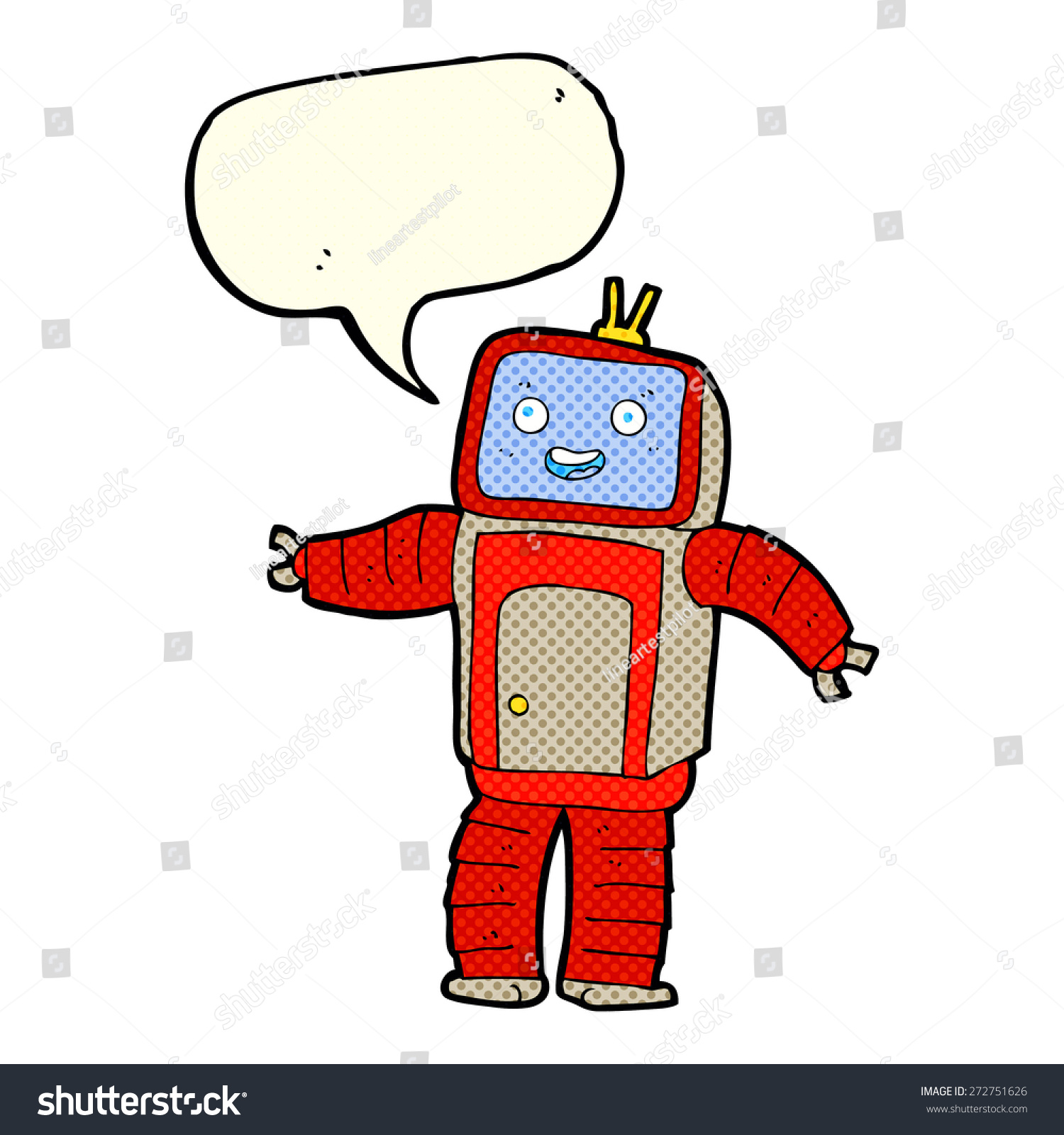 Cartoon Robot Speech Bubble Stock Vector (Royalty Free) 272751626 ...