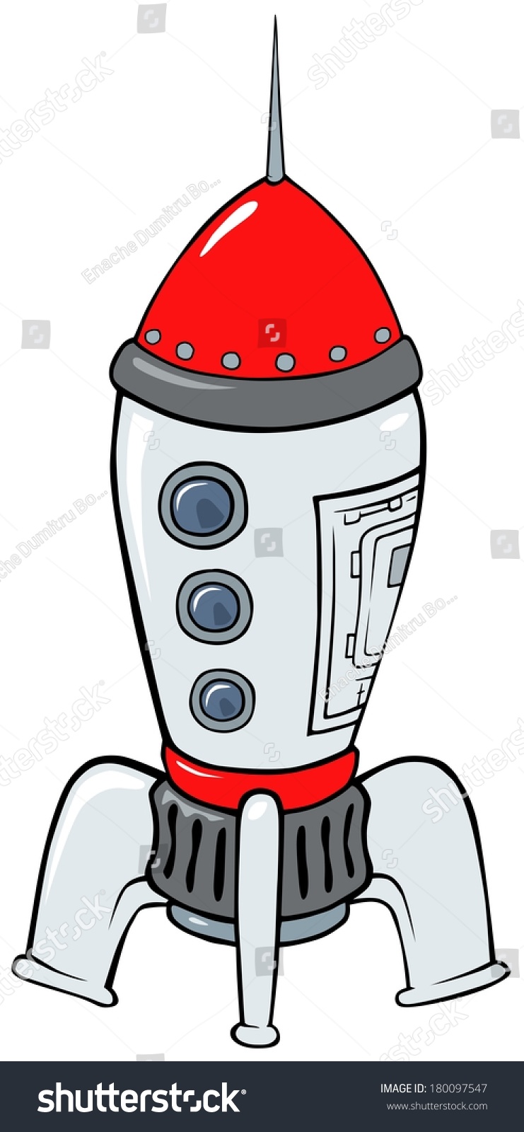 Cartoon Rocket Clip Art Stock Vector (Royalty Free) 180097547