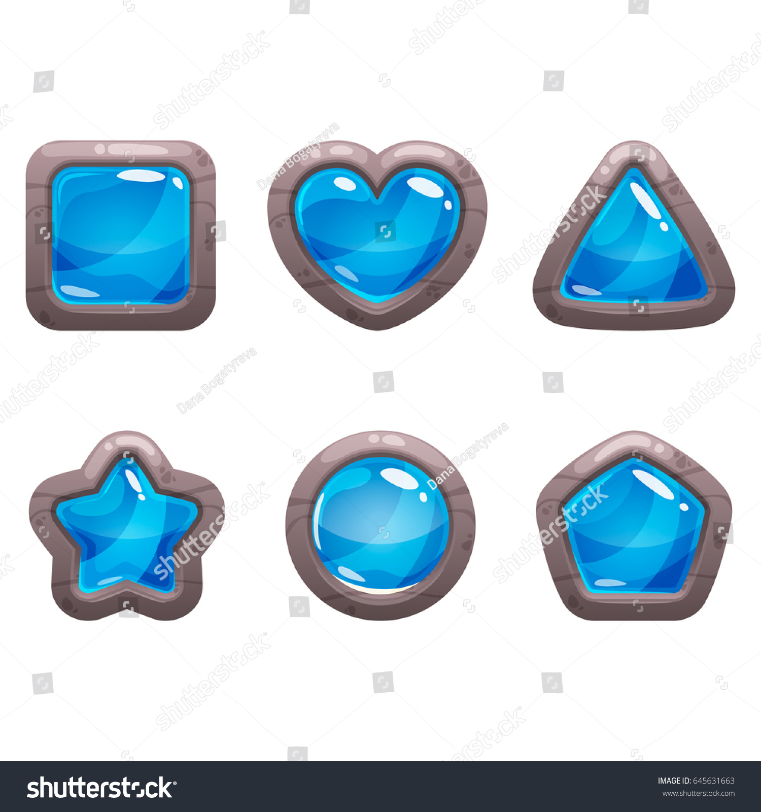 Cartoon Rocky Game Assets Kit Game Stock Vector (Royalty Free ...