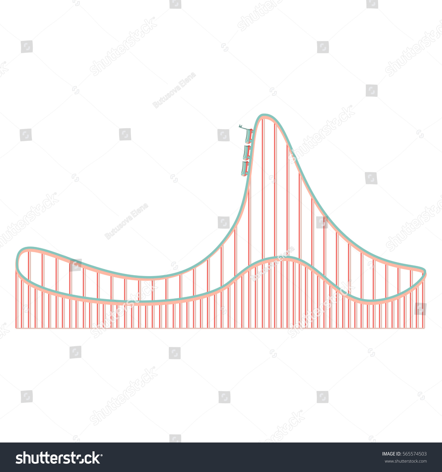 Cartoon Roller Coaster Vector Illustration: เวกเตอร์สต็อก (ปลอดค่า ...