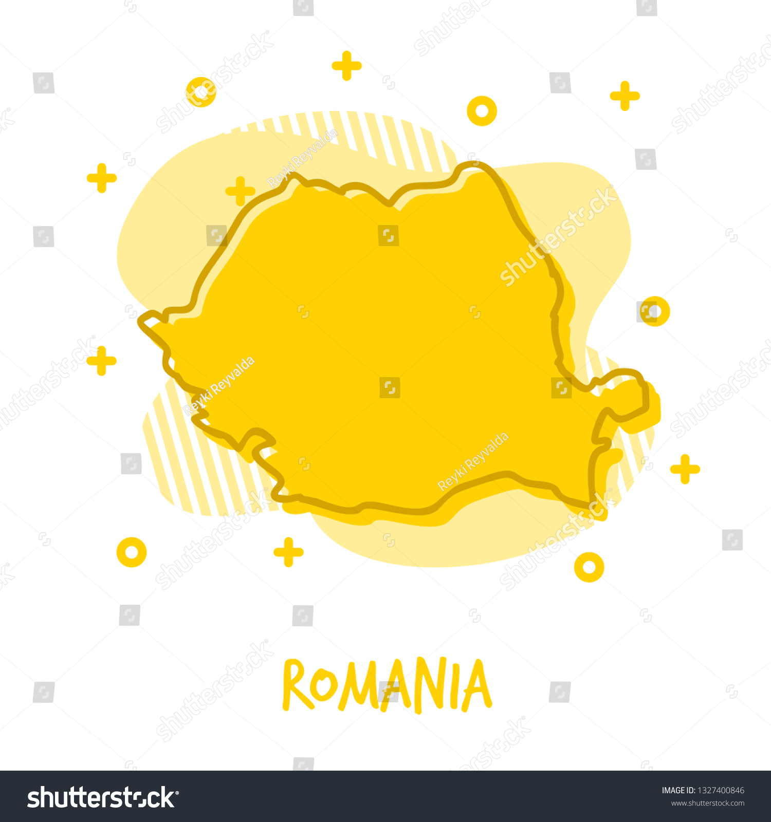 Cartoon Romania Map Stock Vector (Royalty Free) 1327400846 | Shutterstock