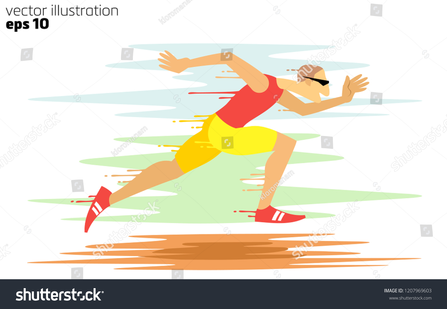 Cartoon Runner Character Stock Vector (Royalty Free) 1207969603 ...