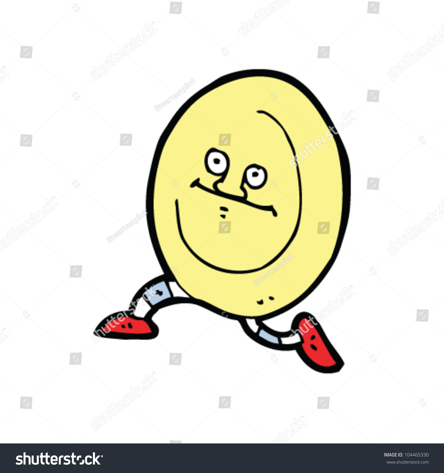 Cartoon Running Dish Stock Vector (Royalty Free) 104465330