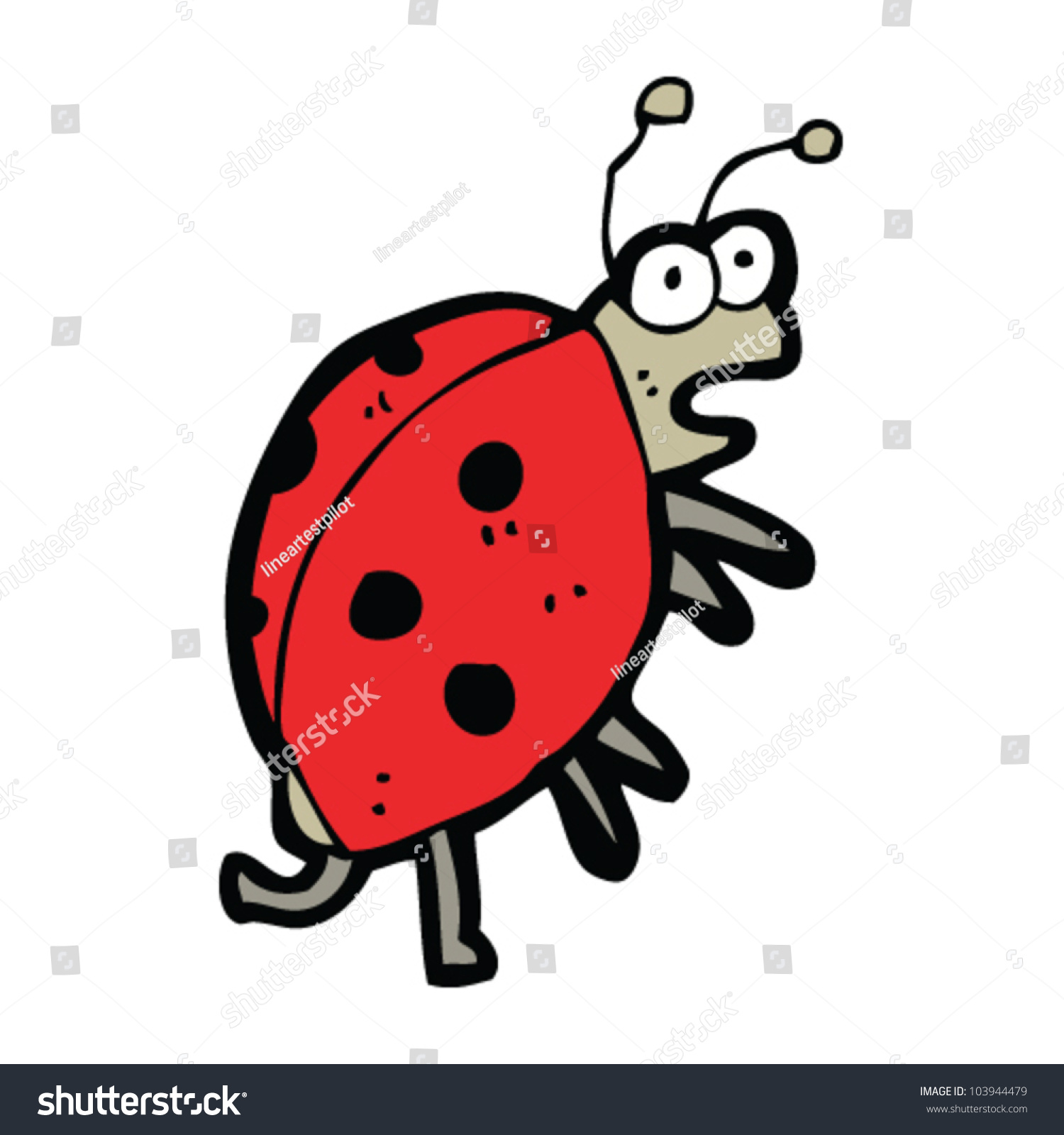 Cartoon Running Ladybug Stock Vector (Royalty Free) 103944479 ...