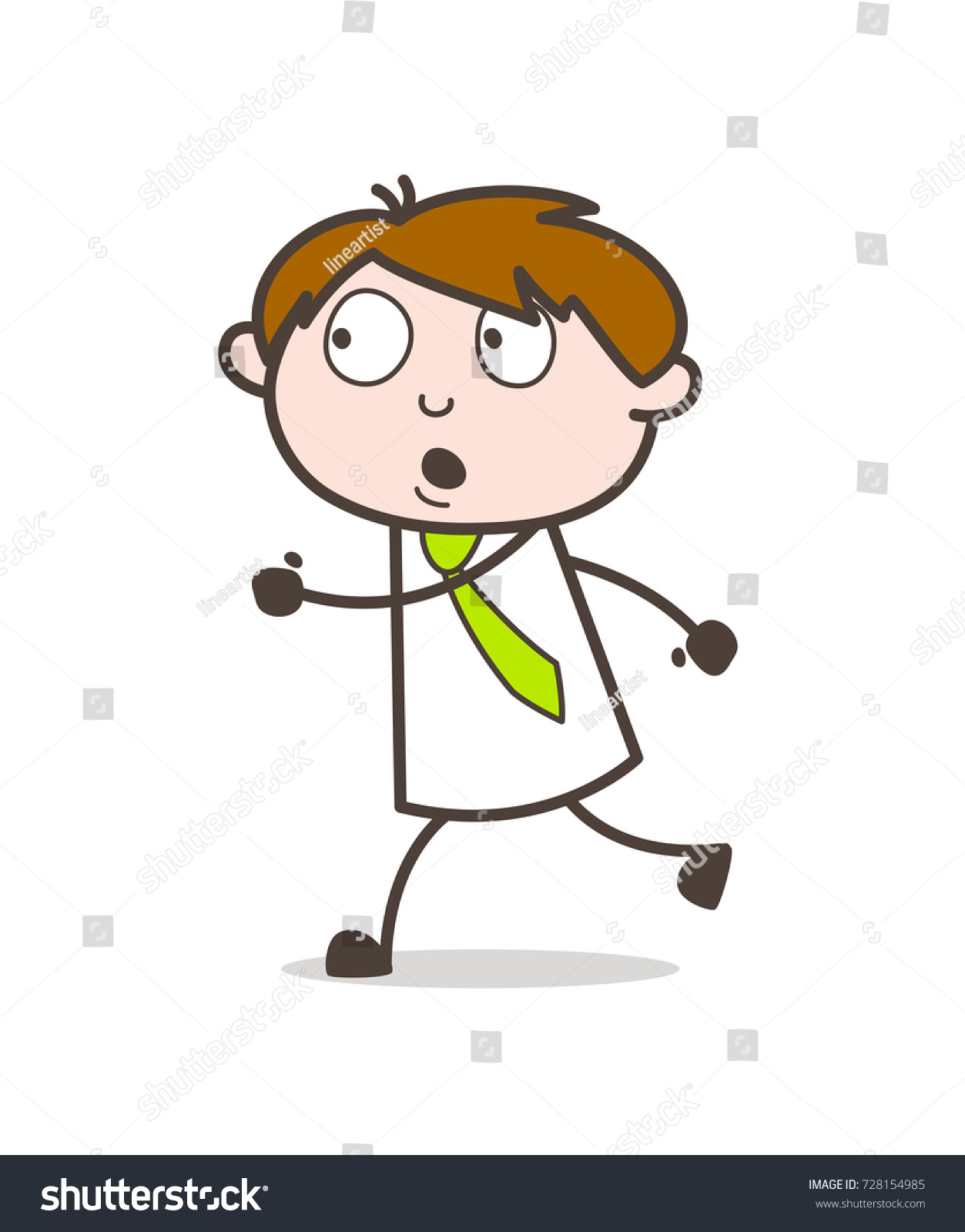 Cartoon Running Man Character Vector Stock Vector (Royalty Free) 728154985