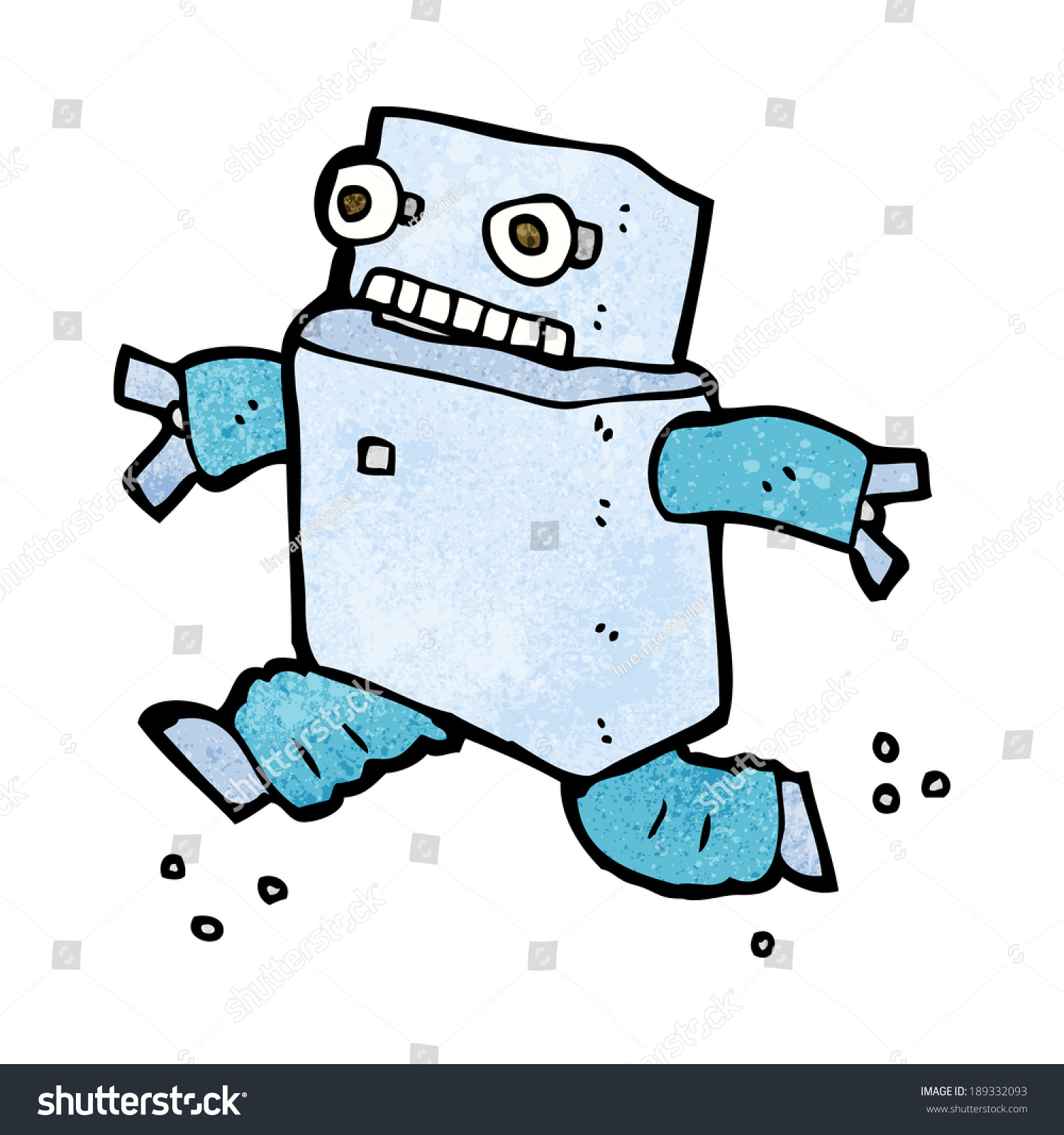 Cartoon Running Robot Stock Vector Illustration 189332093 : Shutterstock