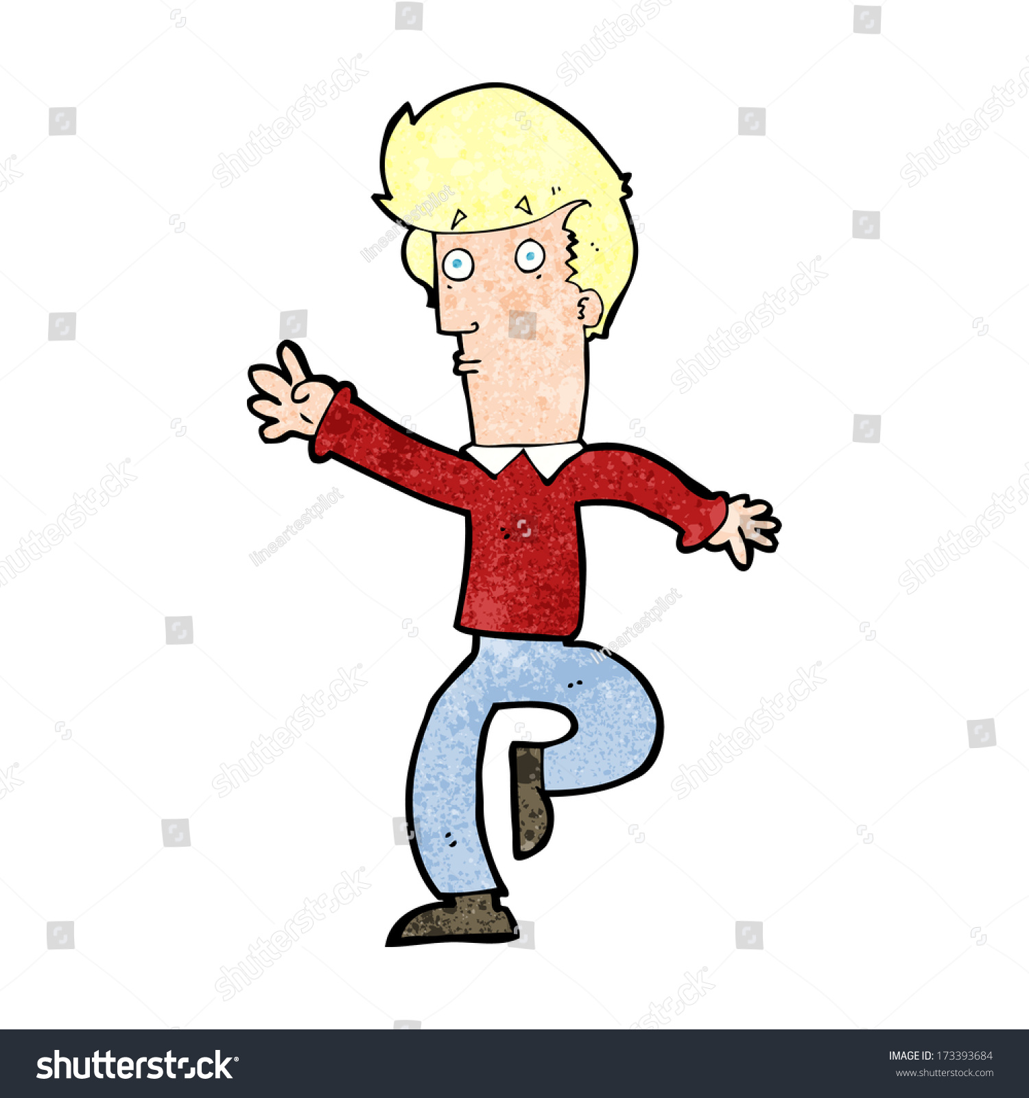 Cartoon Rushing Man Stock Vector (Royalty Free) 173393684