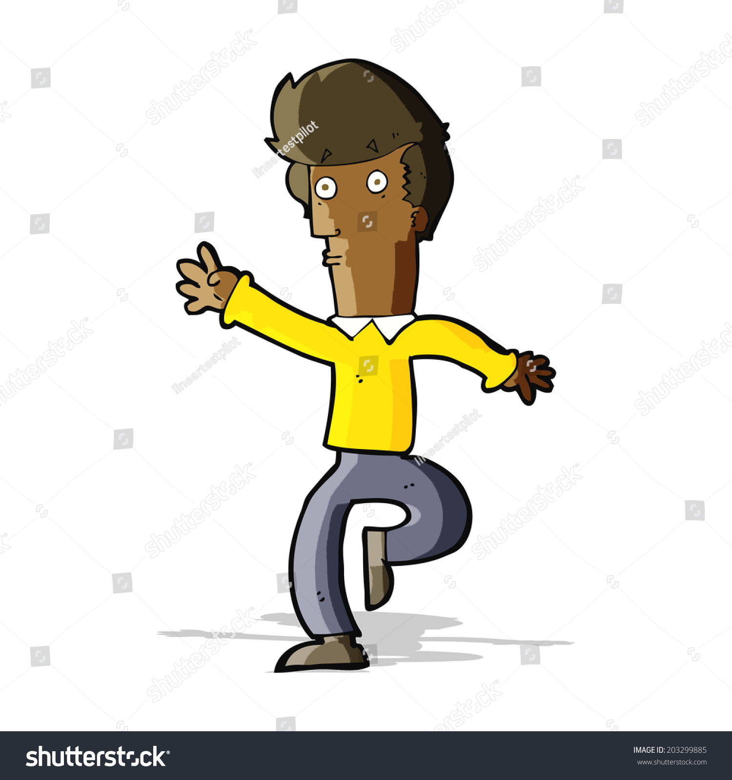 Cartoon Rushing Man Stock Vector (Royalty Free) 203299885 | Shutterstock