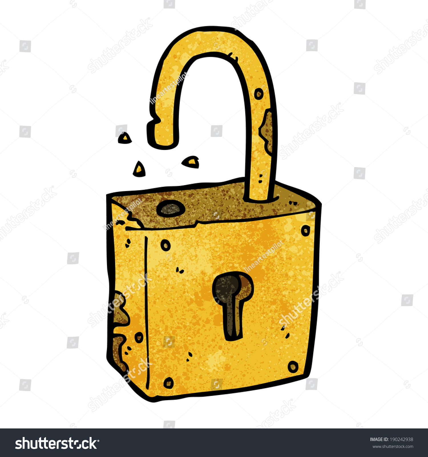Cartoon Rusty Old Padlock Stock Vector (Royalty Free) 190242938 ...