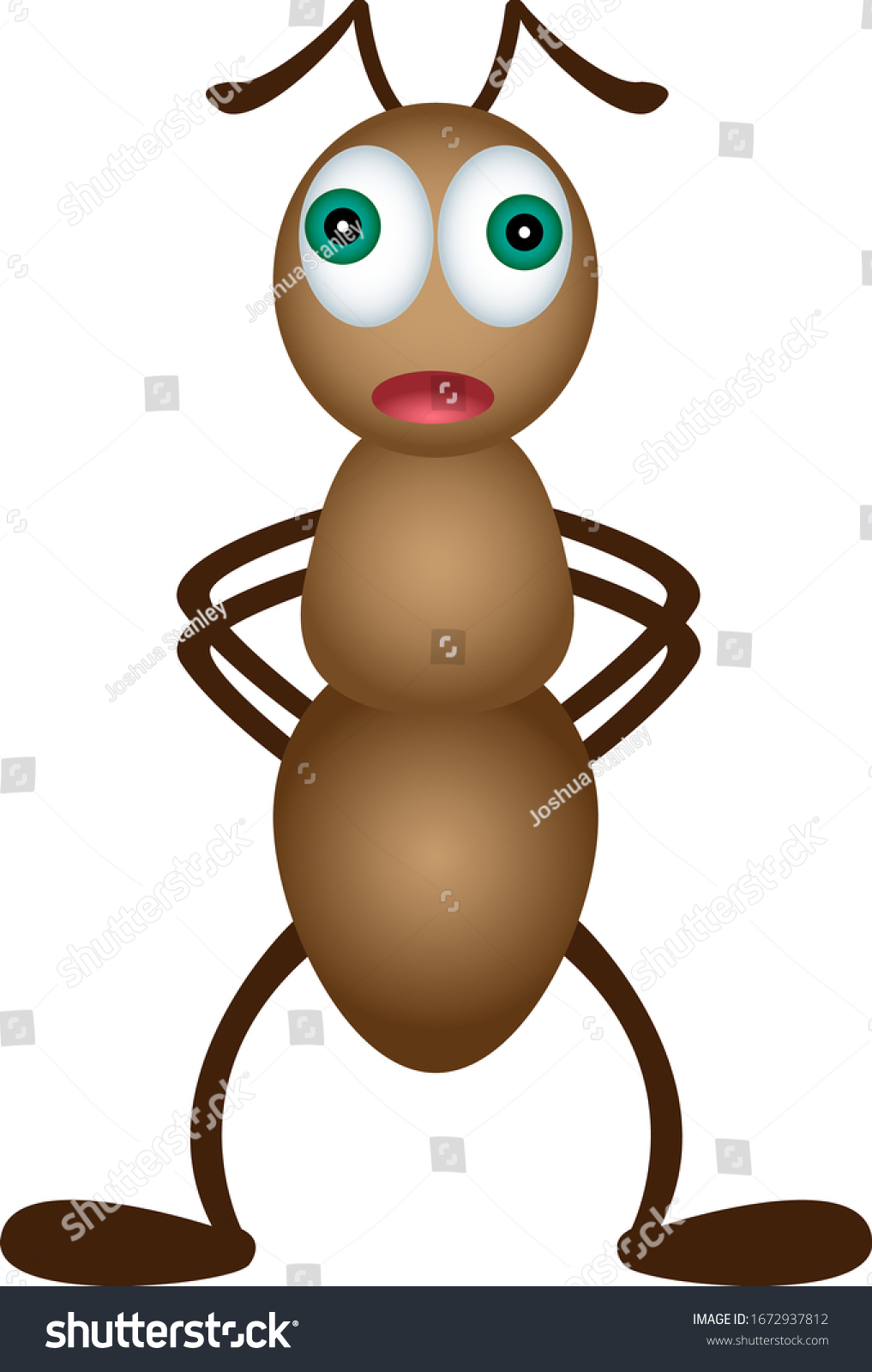 Cartoon Sad Brown Ant Vector Stock Vector (Royalty Free) 1672937812
