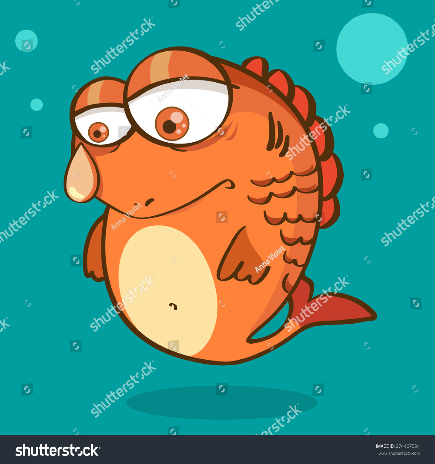 Cartoon Sad Fish Stock Vector (Royalty Free) 274467524 | Shutterstock