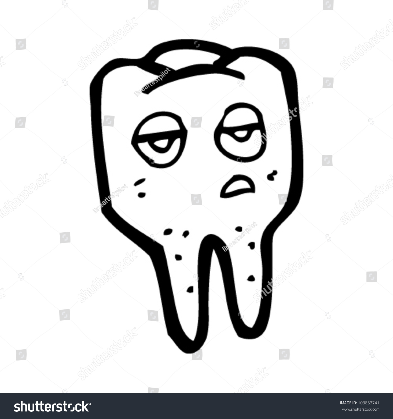 Cartoon Sad Tooth Stock Vector (Royalty Free) 103853741 | Shutterstock