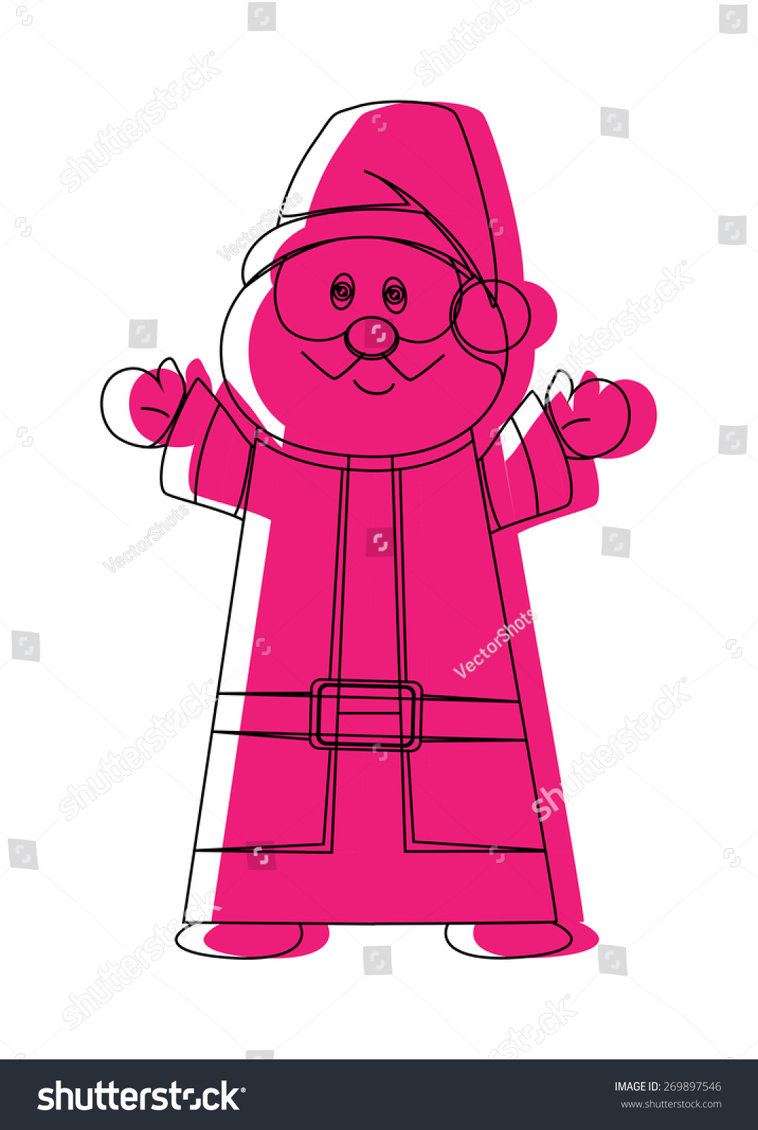 Cartoon Santa Drawing Stock Vector (Royalty Free) 269897546 | Shutterstock