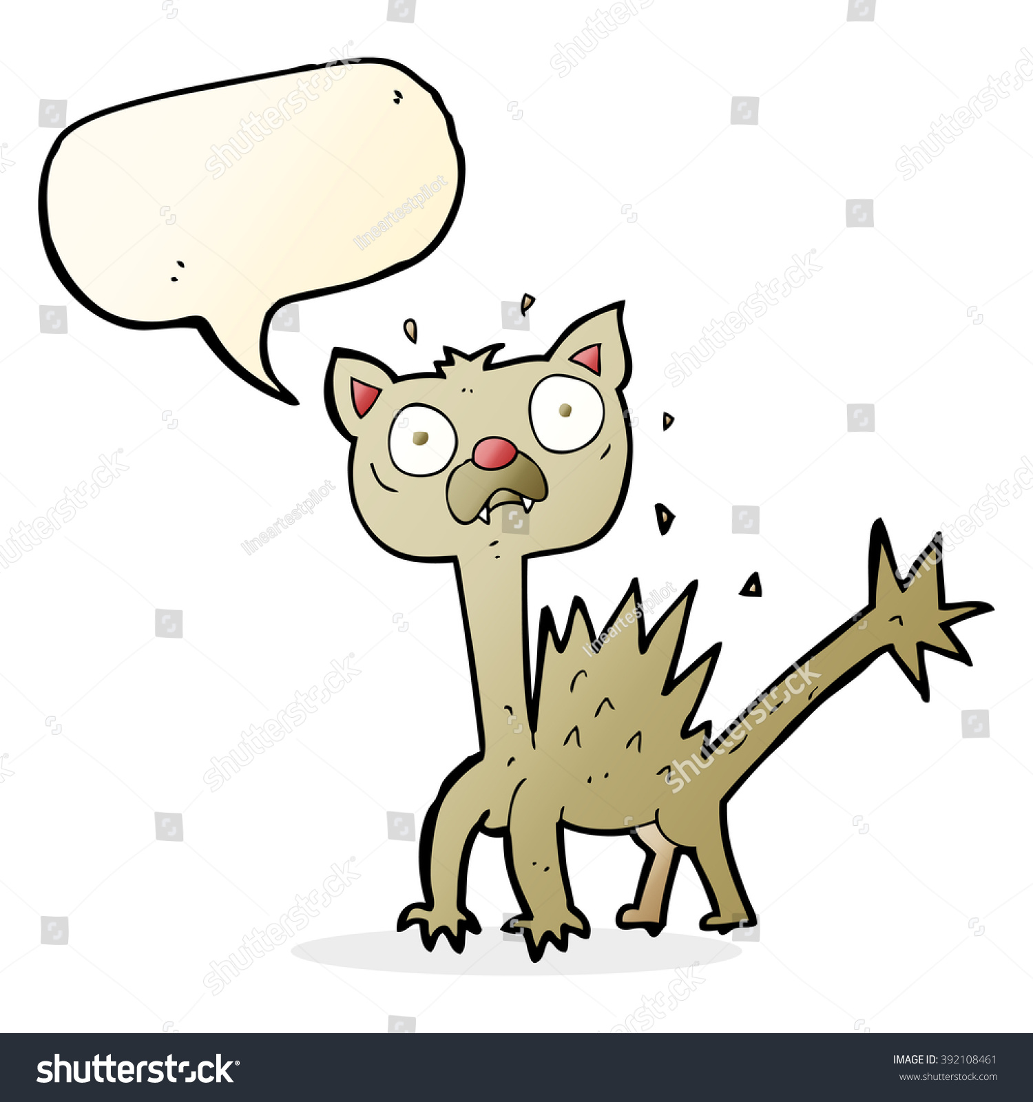 Cartoon Scared Cat Speech Bubble: เวกเตอร์สต็อก (ปลอดค่าลิขสิทธิ์ ...